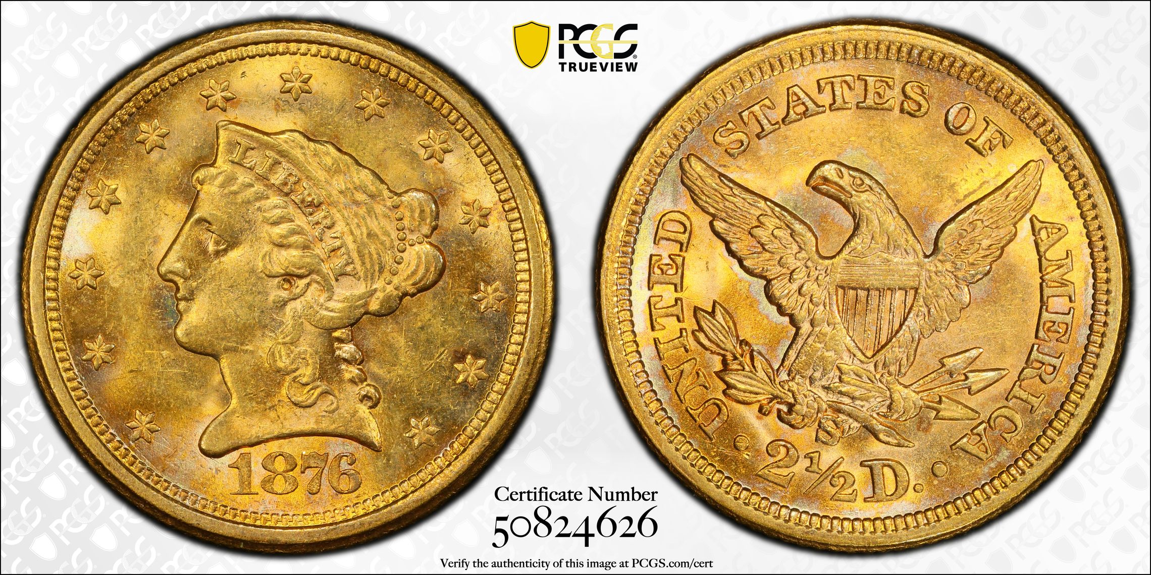 PCGS Certificate Verification Coin Details for Cert #50824626