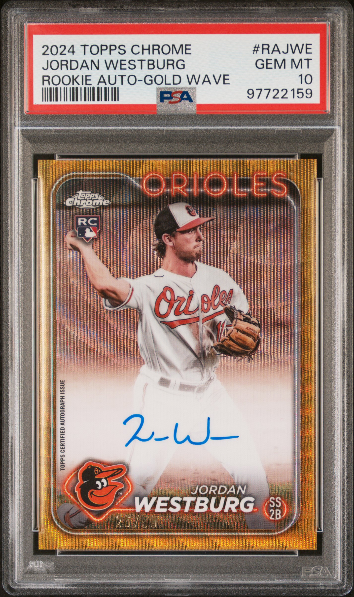 2024 JORDAN WESTBURG TOPPS CHROME ROOKIE AUTOGRAPHS ROOKIE AUTO-GOLD ...