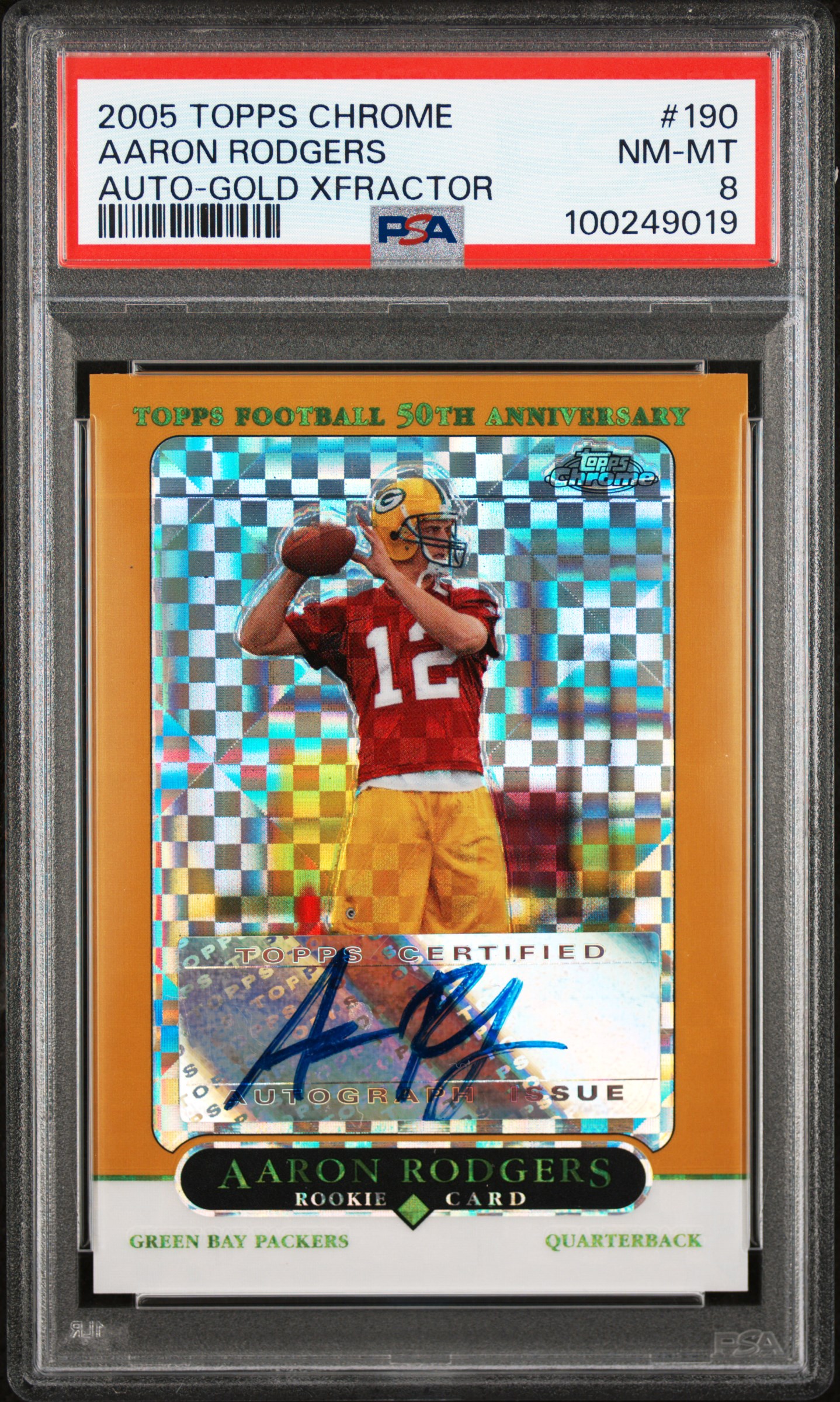 2005 AARON RODGERS TOPPS CHROME AUTO-GOLD XFRACTOR | Veriswap