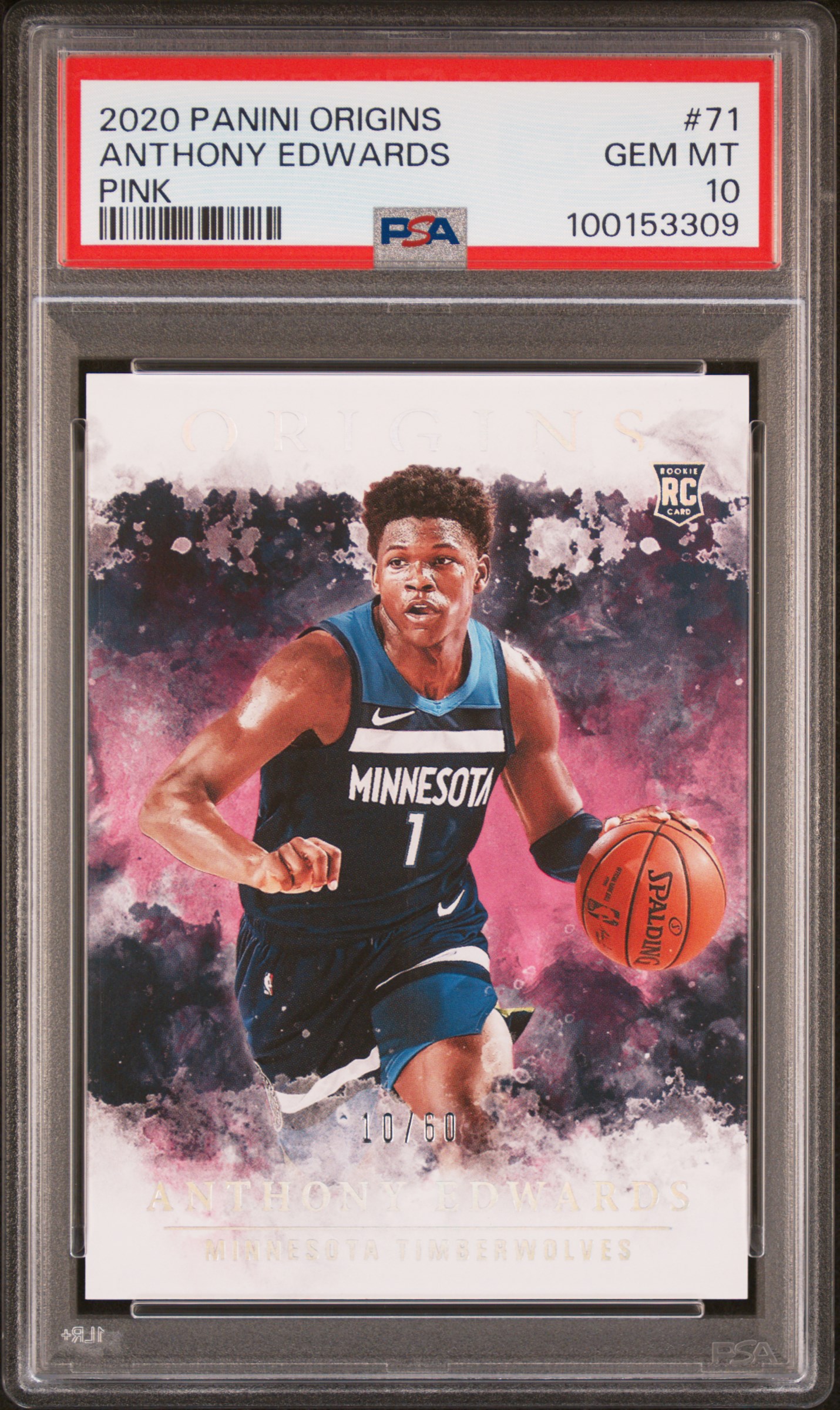 2020 ANTHONY EDWARDS PANINI ORIGINS PINK /60 | Veriswap