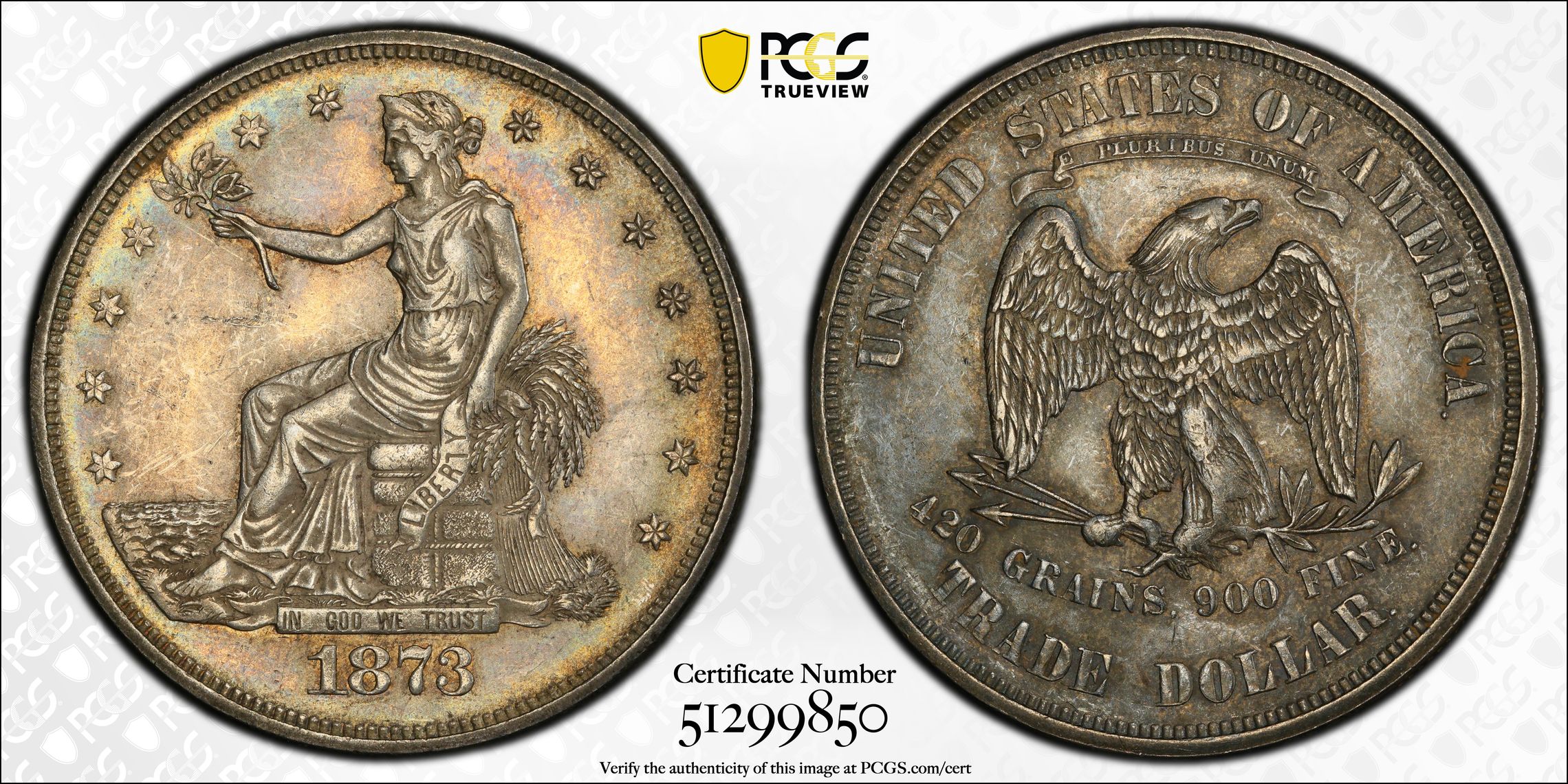 PCGS Certificate Verification Coin Details for Cert #51299850