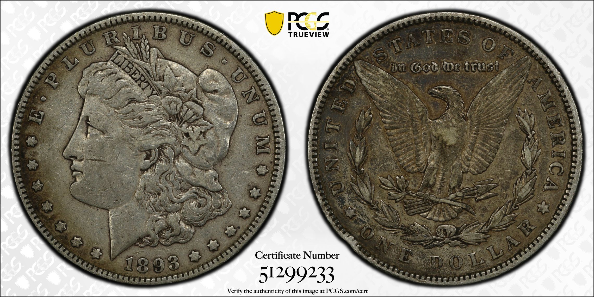 PCGS Certificate Verification Coin Details for Cert #51299233