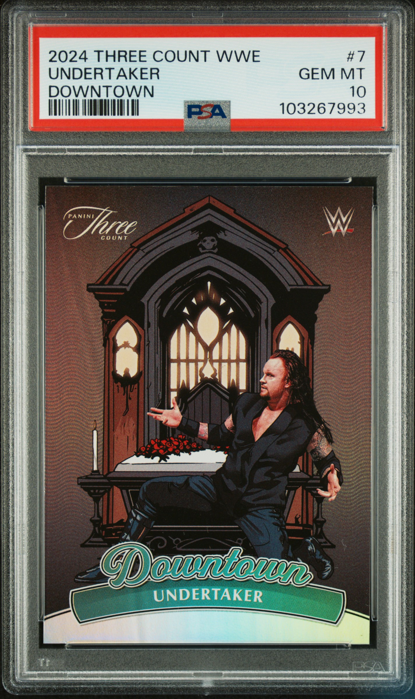 2024 UNDERTAKER PANINI THREE COUNT WWE DOWNTOWN PSA 10 | Veriswap