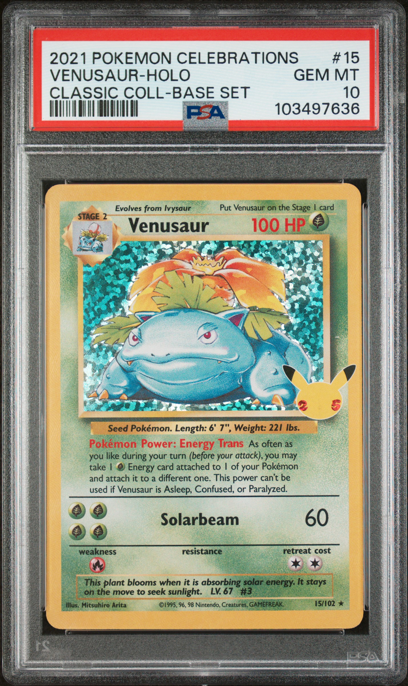2021 VENUSAUR-HOLO POKEMON CELEBRATIONS CLASSIC COLLECTION CLASSIC COLL ...