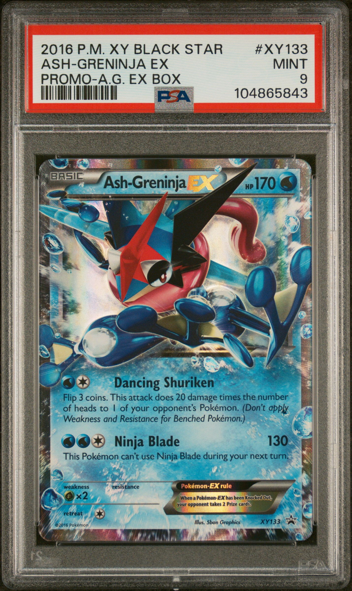 2016 ASH-GRENINJA EX POKEMON XY BLACK STAR PROMO PROMO-A.G. EX BOX PSA ...