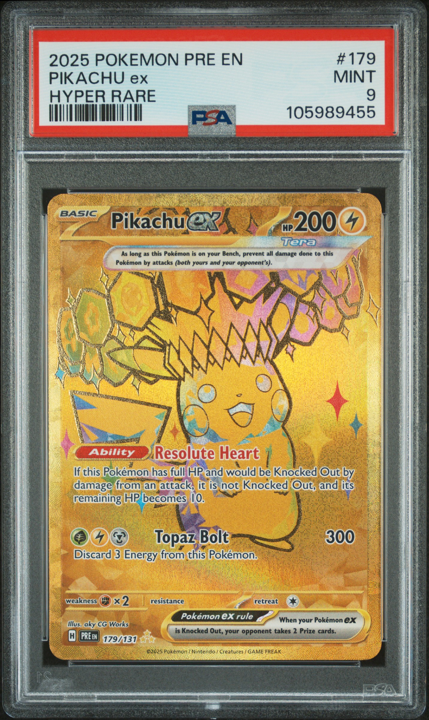 2025 POKEMON PRE EN-PRISMATIC EVOLUTIONS HYPER RARE PIKACHU ex PSA 9 ...