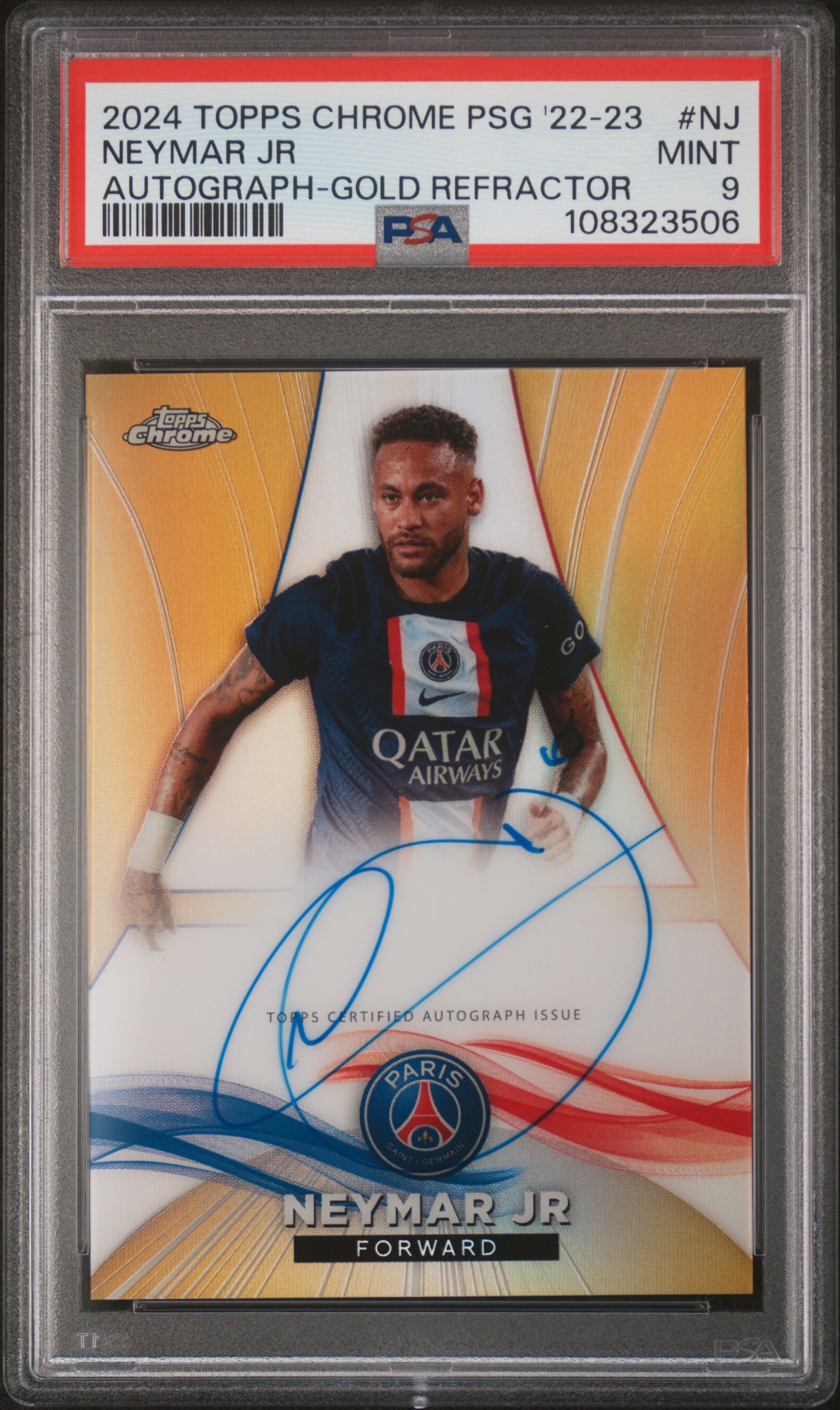 2024 NEYMAR JR TOPPS CHROME PARIS SAINT-GERMAIN AUTOGRAPHS 2022-23 ...