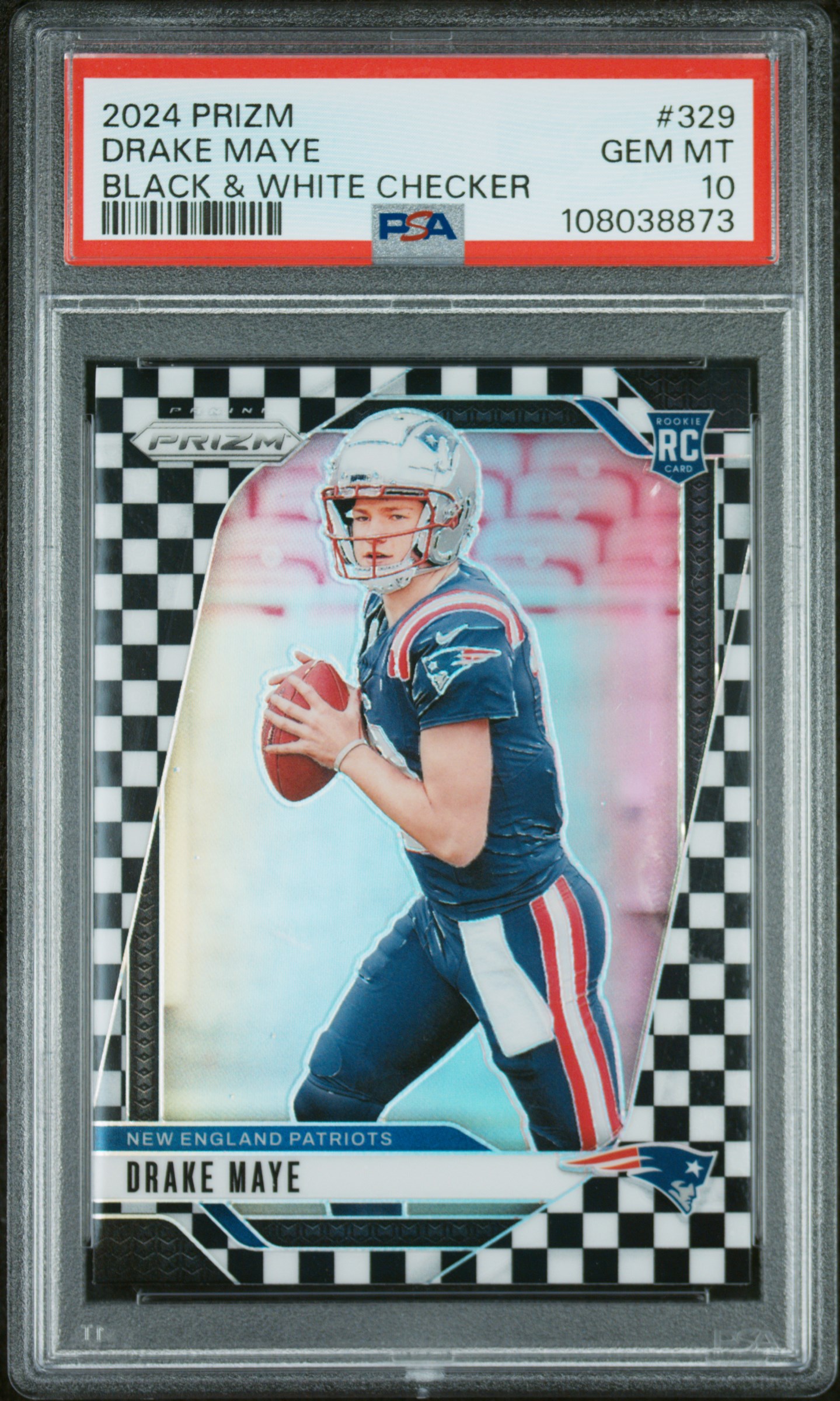 2024 DRAKE MAYE PANINI PRIZM BLACK & WHITE CHECKER PSA 10 | Veriswap