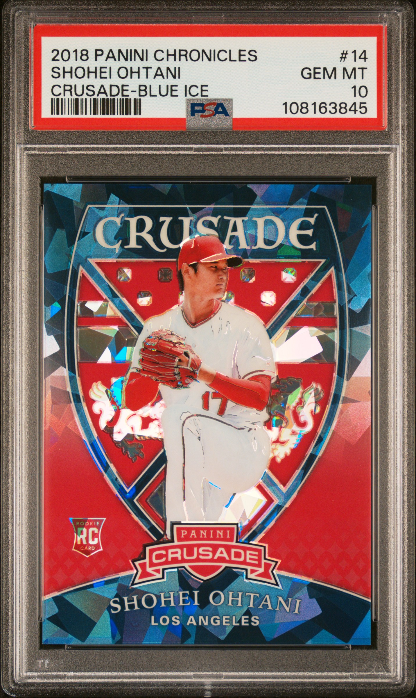 2018 SHOHEI OHTANI PANINI CHRONICLES CRUSADE CRUSADE-BLUE ICE PSA 10 ...