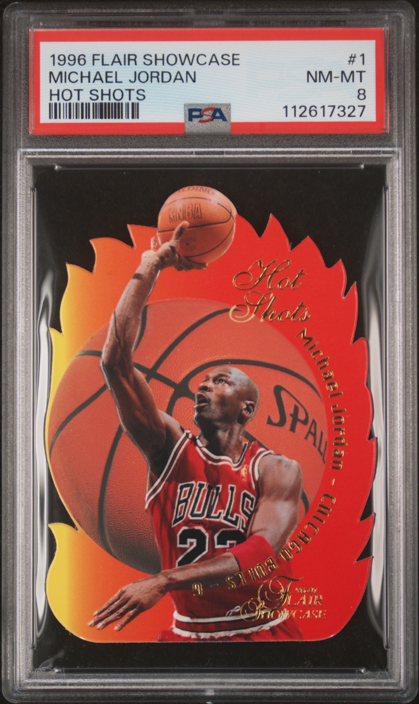 1996 MICHAEL JORDAN FLAIR SHOWCASE HOT SHOTS HOT SHOTS PSA 8 | Veriswap