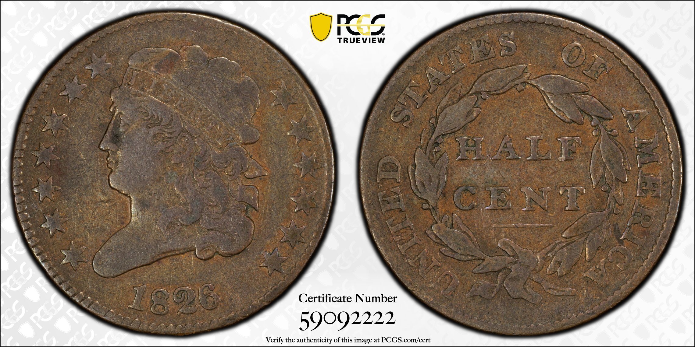 PCGS Certificate Verification Coin Details for Cert #59092222