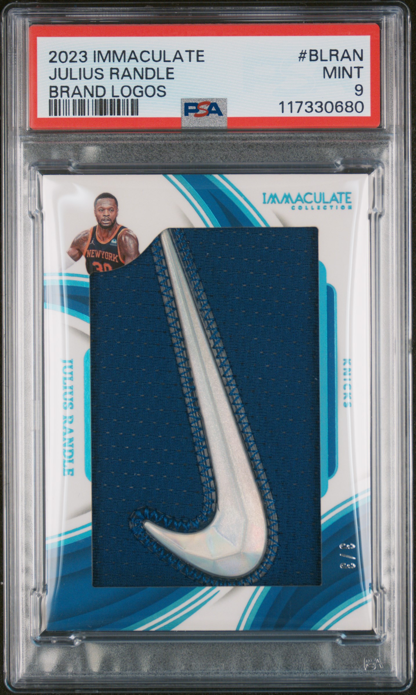 2023 JULIUS RANDLE PANINI IMMACULATE COLLECTION BRAND LOGOS PSA 9 ...
