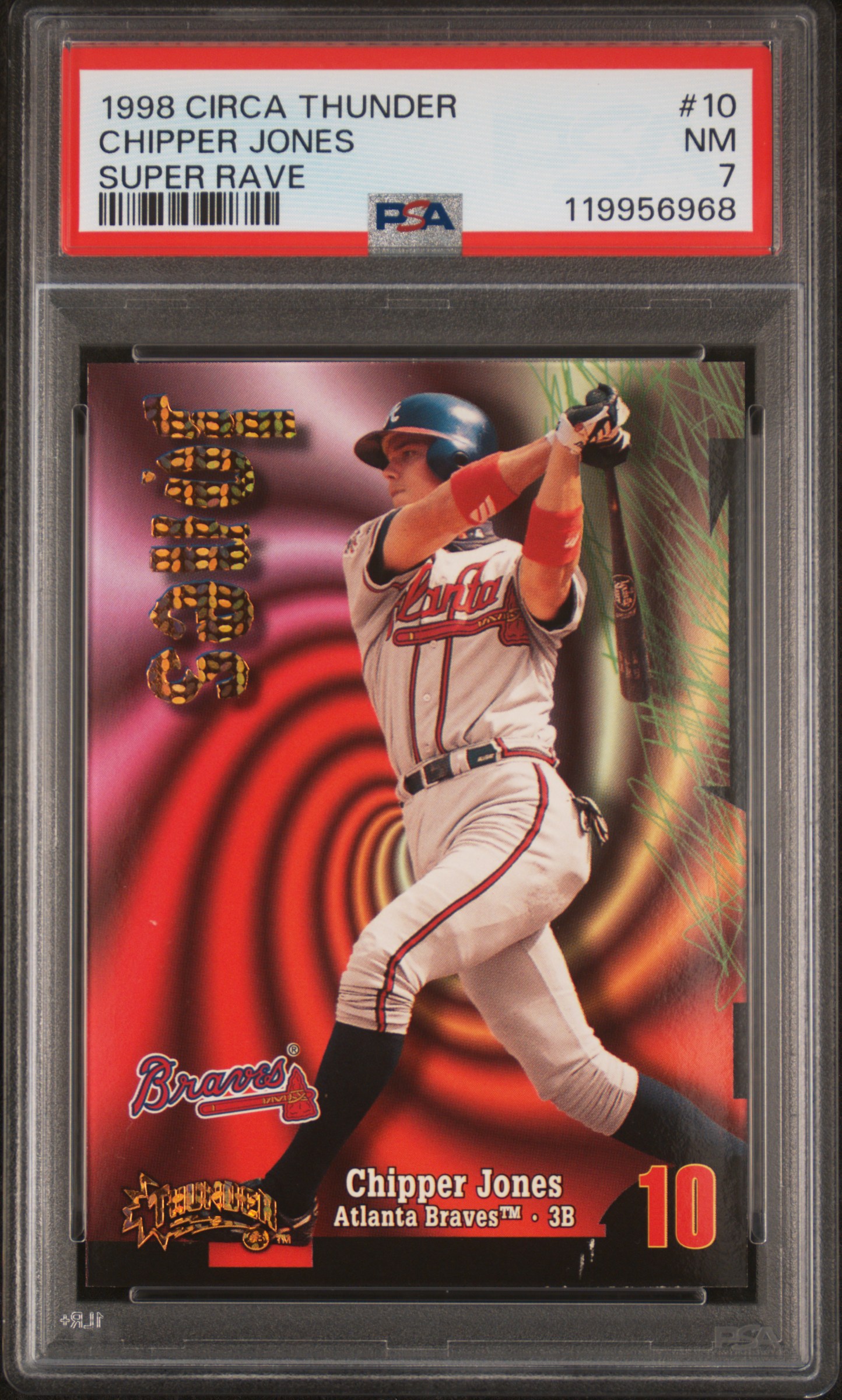 1998 CHIPPER JONES CIRCA THUNDER SUPER RAVE 25 PSA 7 | Veriswap