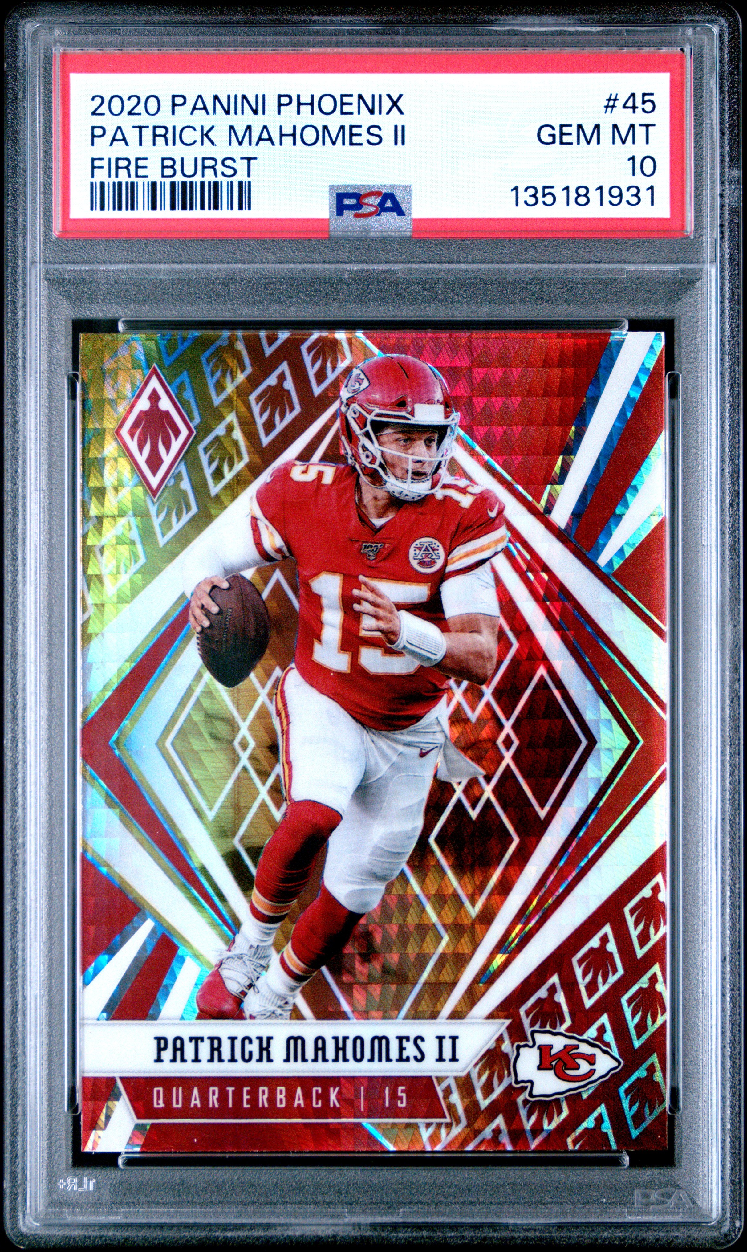 2020 PANINI PHOENIX FIRE BURST PATRICK MAHOMES II PSA 10 | Veriswap