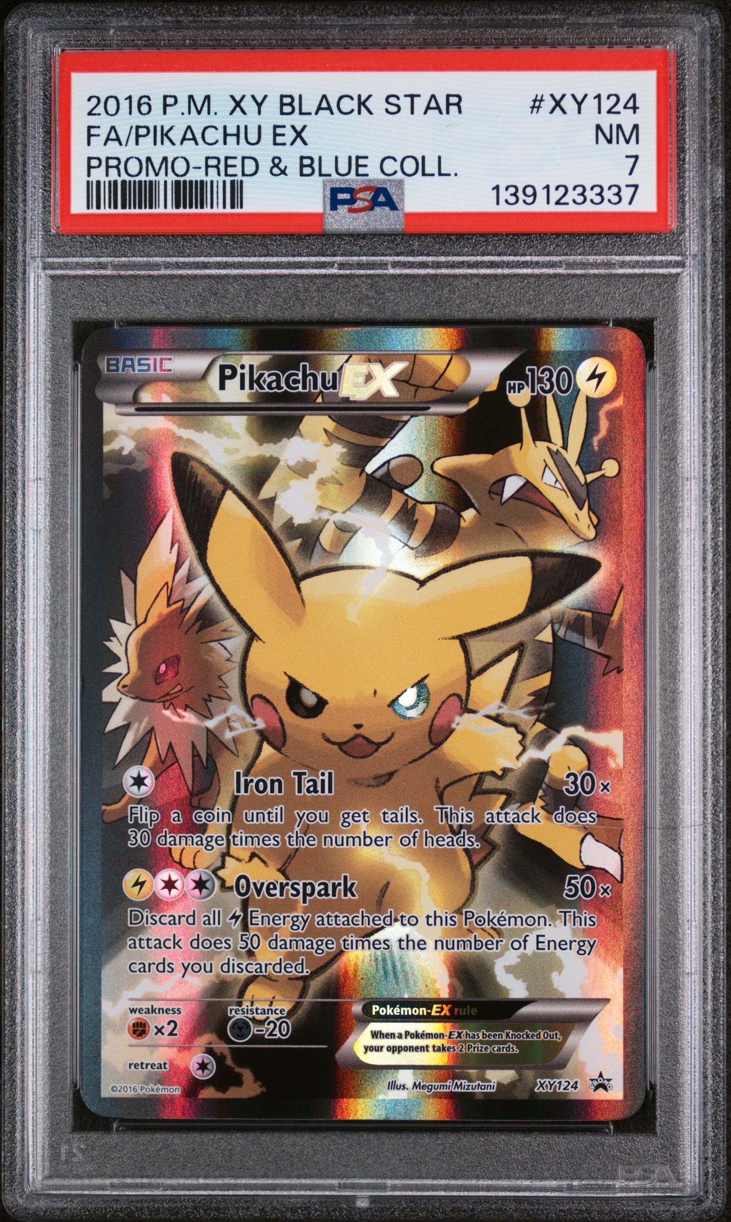 2016 POKEMON XY BLACK STAR PROMO PROMO-RED & BLUE COLL. FA/PIKACHU EX ...