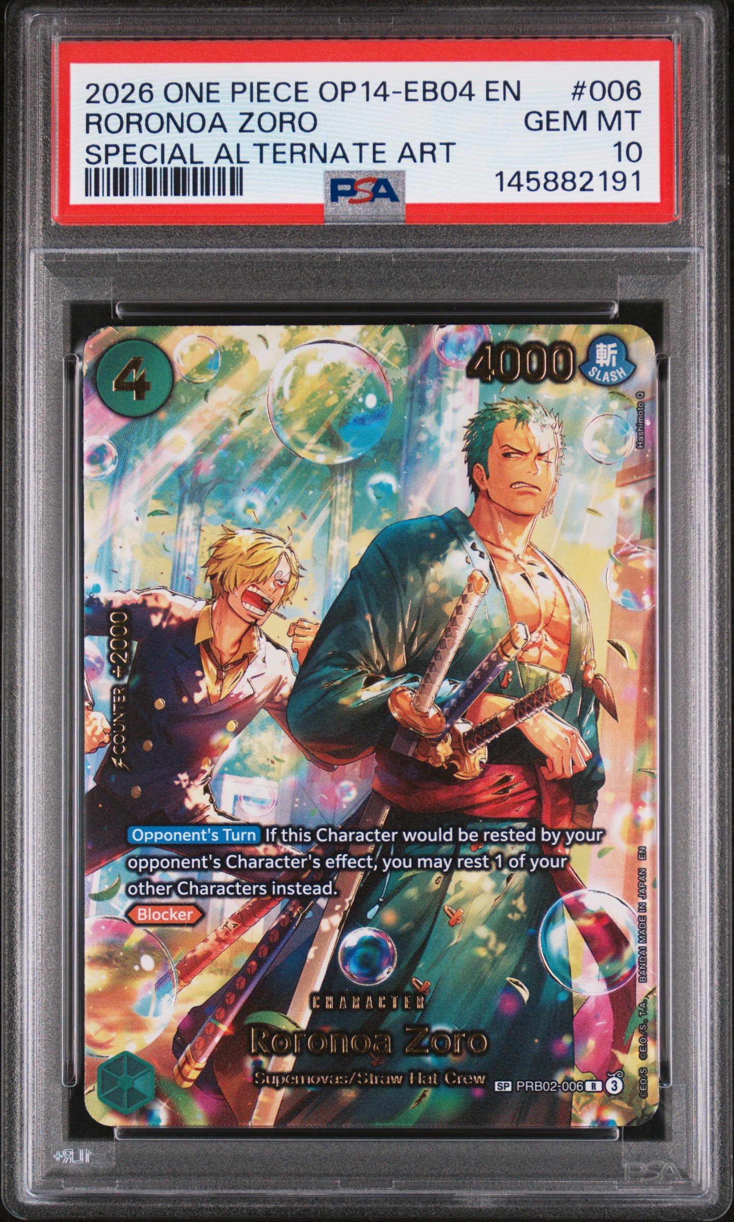 2026 RORONOA ZORO ONE PIECE OP14-EB04-THE AZURE SEA'S SEVEN SPECIAL ...