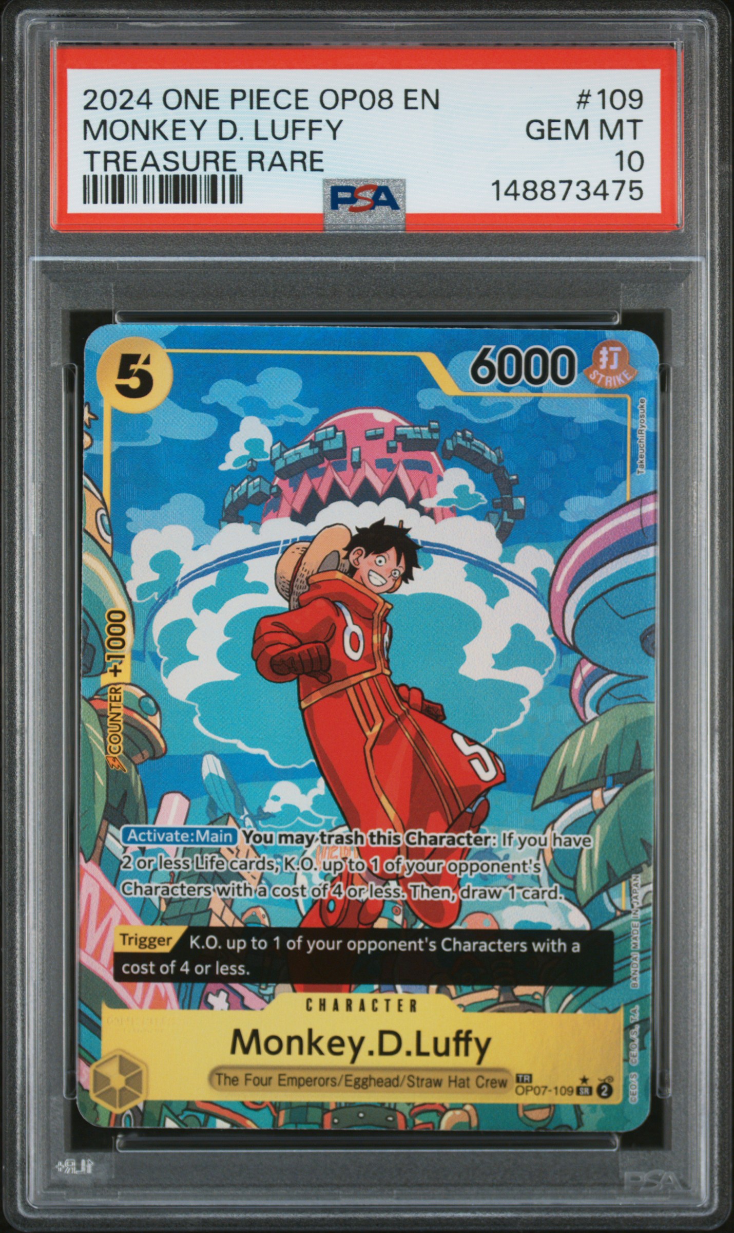 2024 ONE PIECE OP08-TWO LEGENDS TREASURE RARE MONKEY D. LUFFY PSA 10 ...