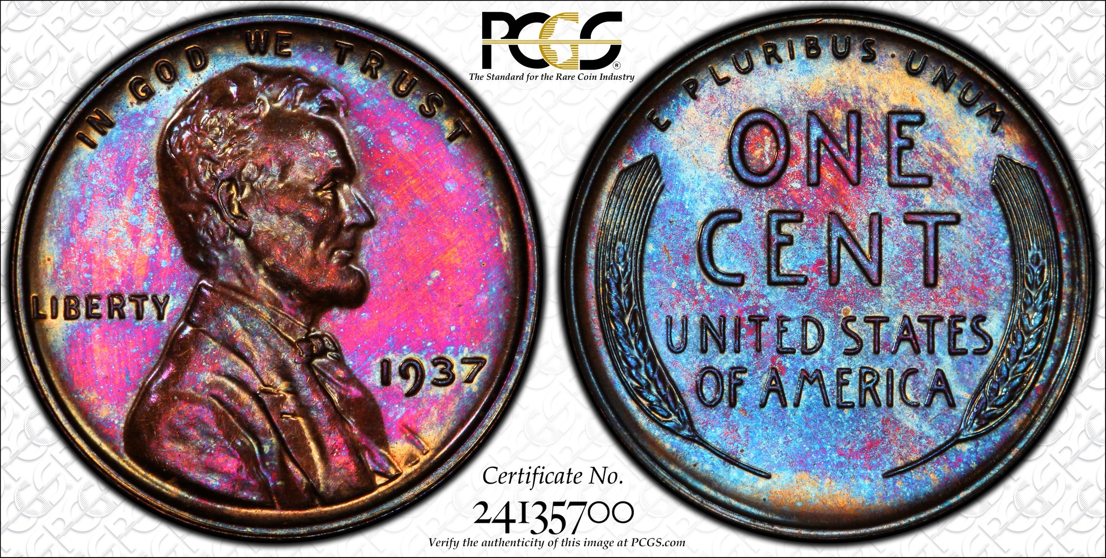 PCGS Certificate Verification Coin Details for Cert #24135700