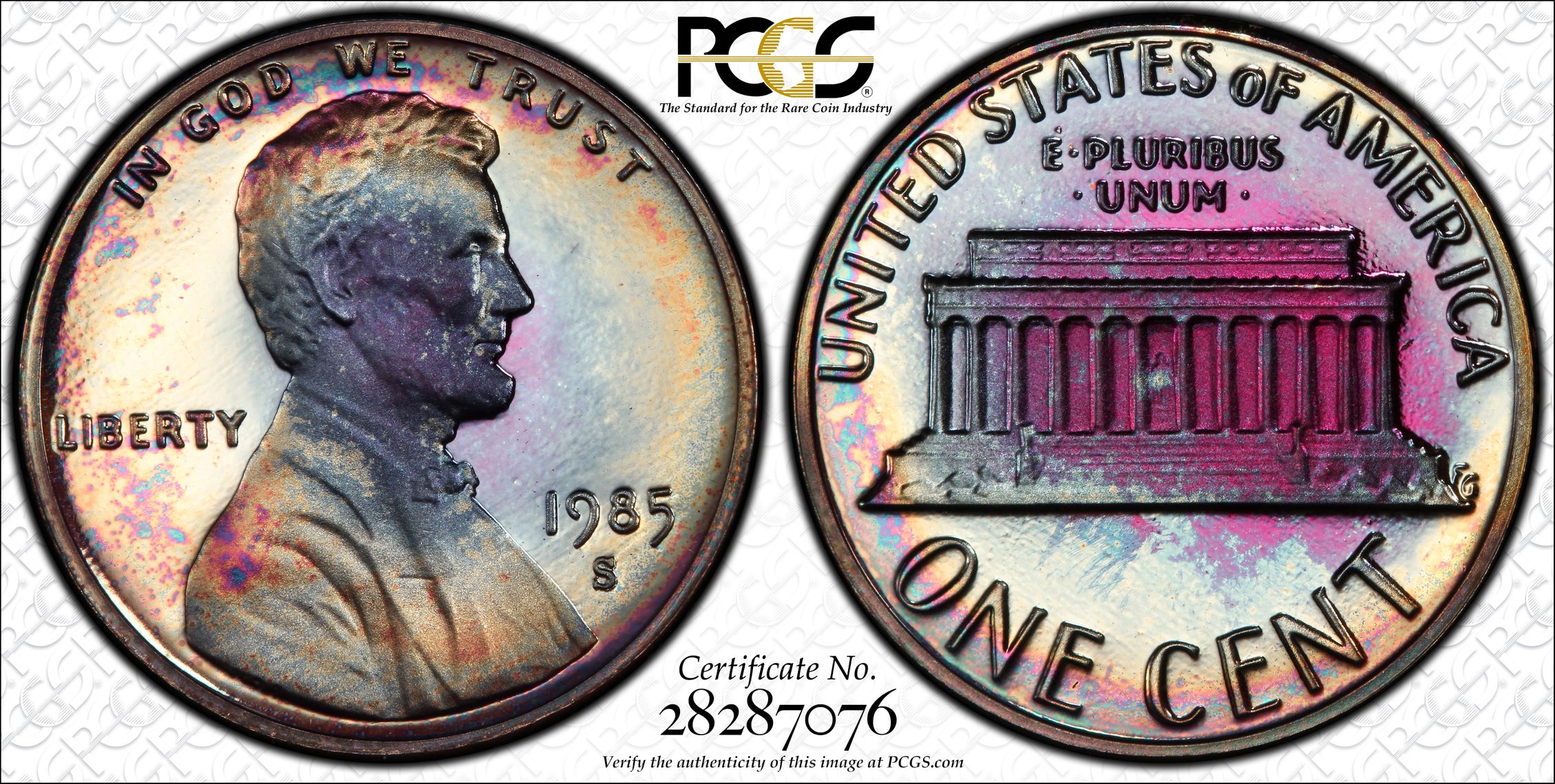 PCGS Certificate Verification Coin Details for Cert #28287076