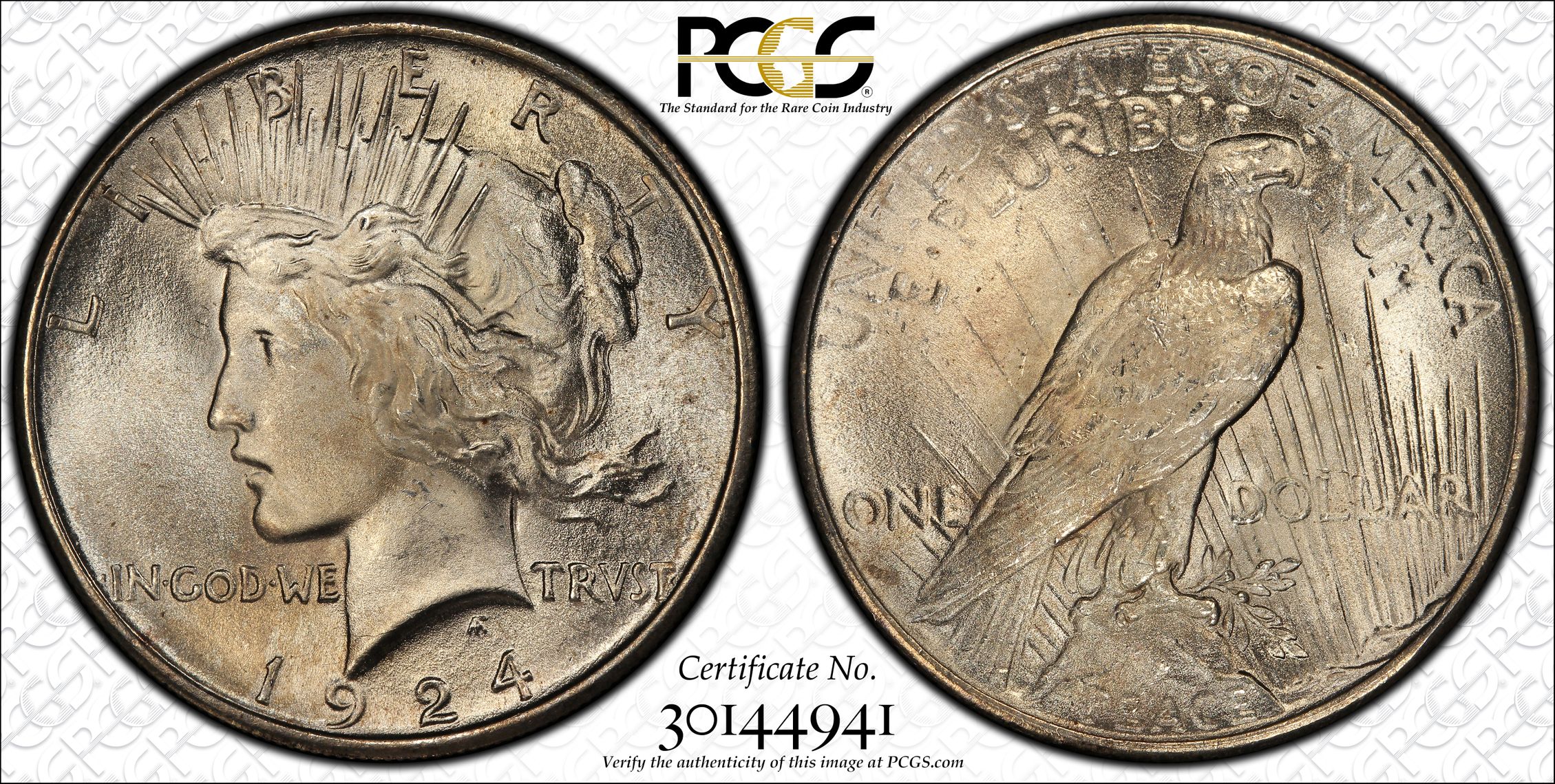 PCGS Certificate Verification Coin Details for Cert #30144941