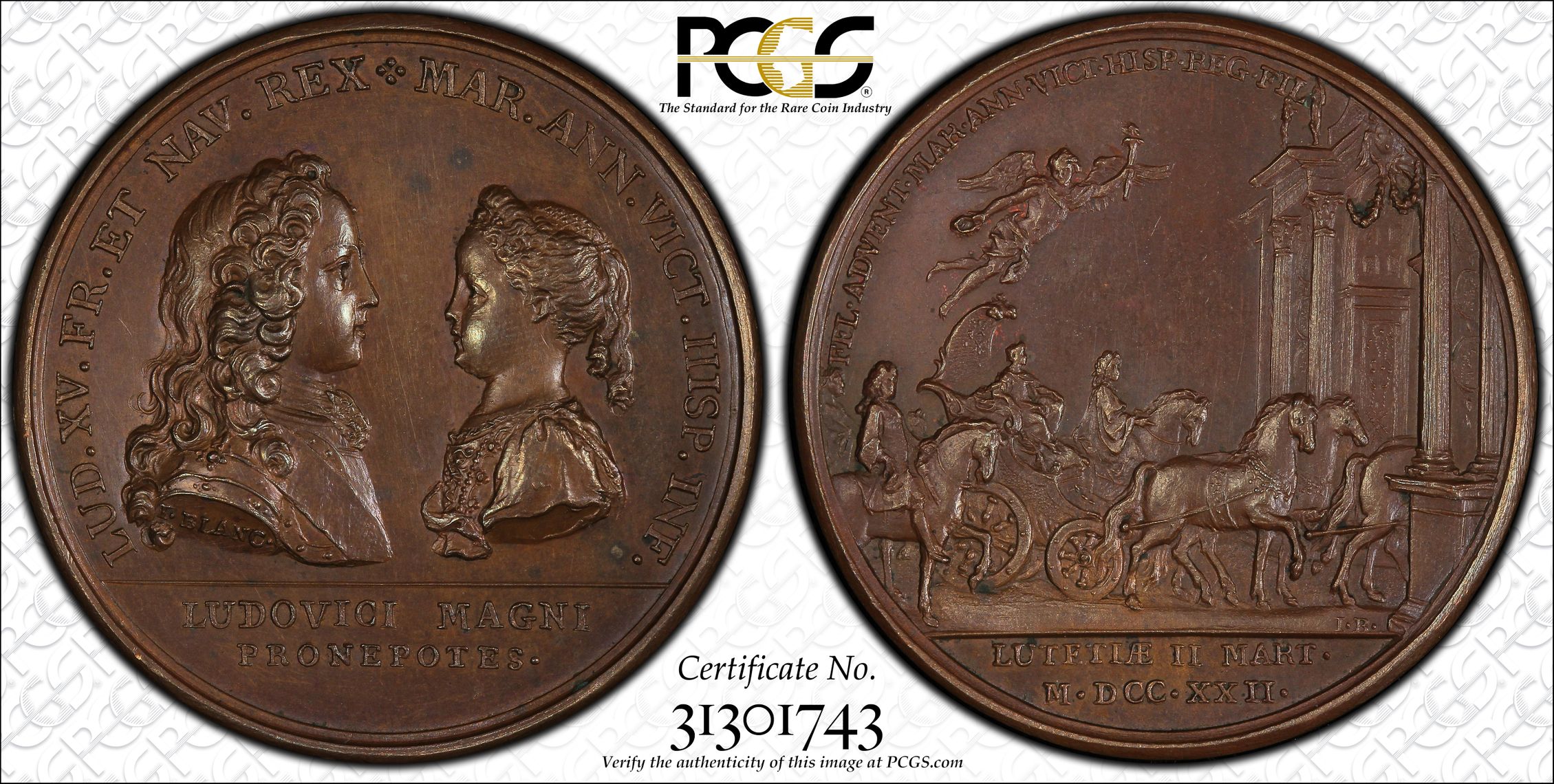 PCGS Certificate Verification Coin Details for Cert #31301743