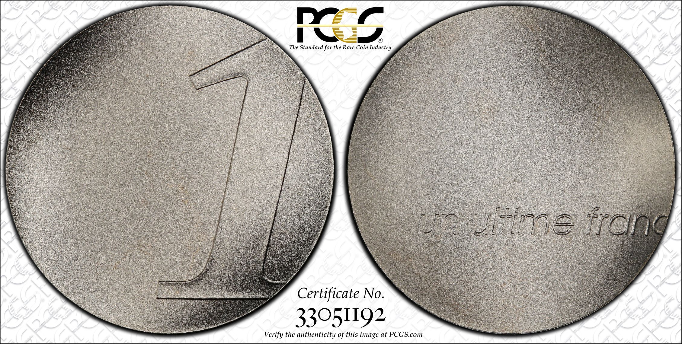 PCGS Certificate Verification Coin Details for Cert #33051192