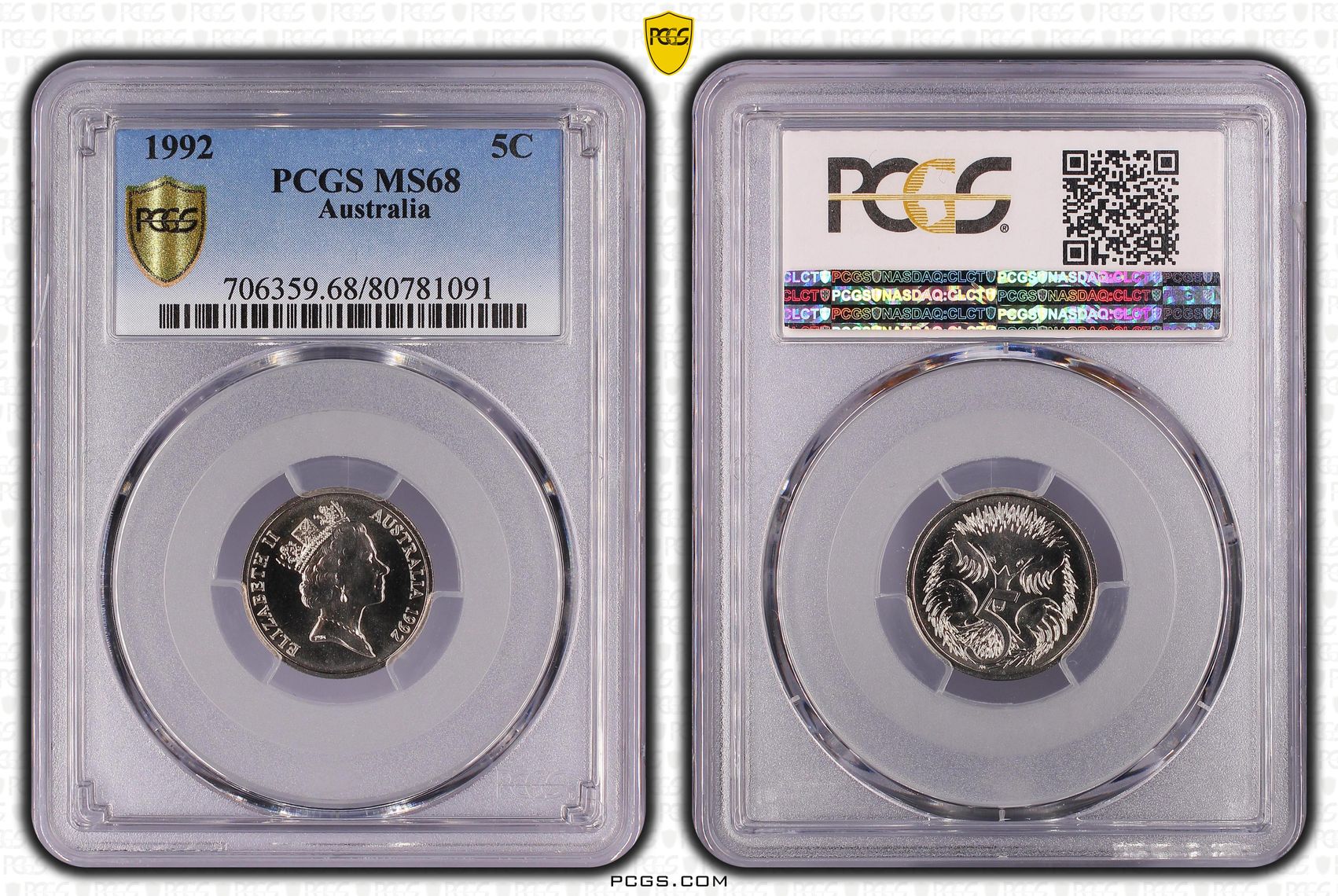 PCGS Certificate Verification Coin Details for Cert #80781091