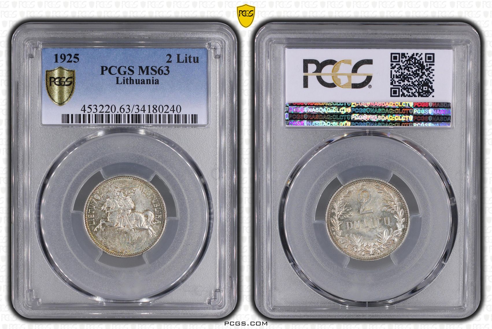 PCGS Certificate Verification Coin Details for Cert #34180240