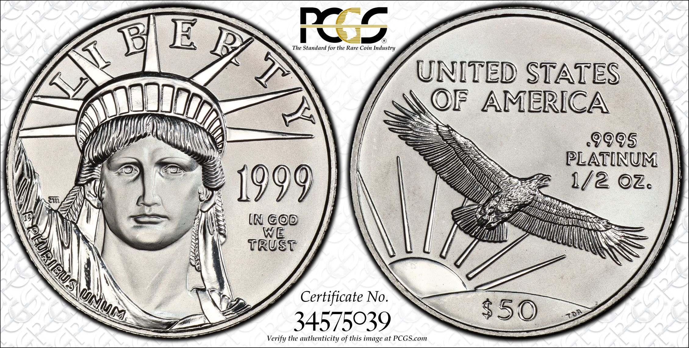 PCGS Certificate Verification Coin Details for Cert #34575039