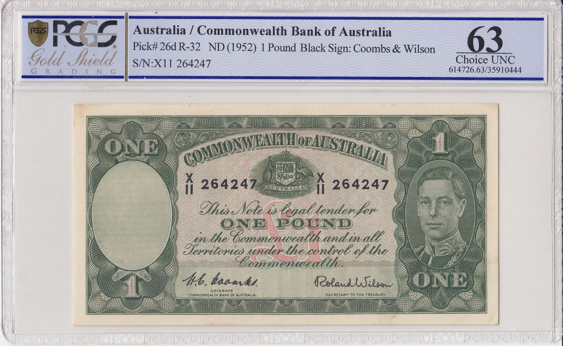 PCGS Certificate Verification Banknote Details for Cert #35910444