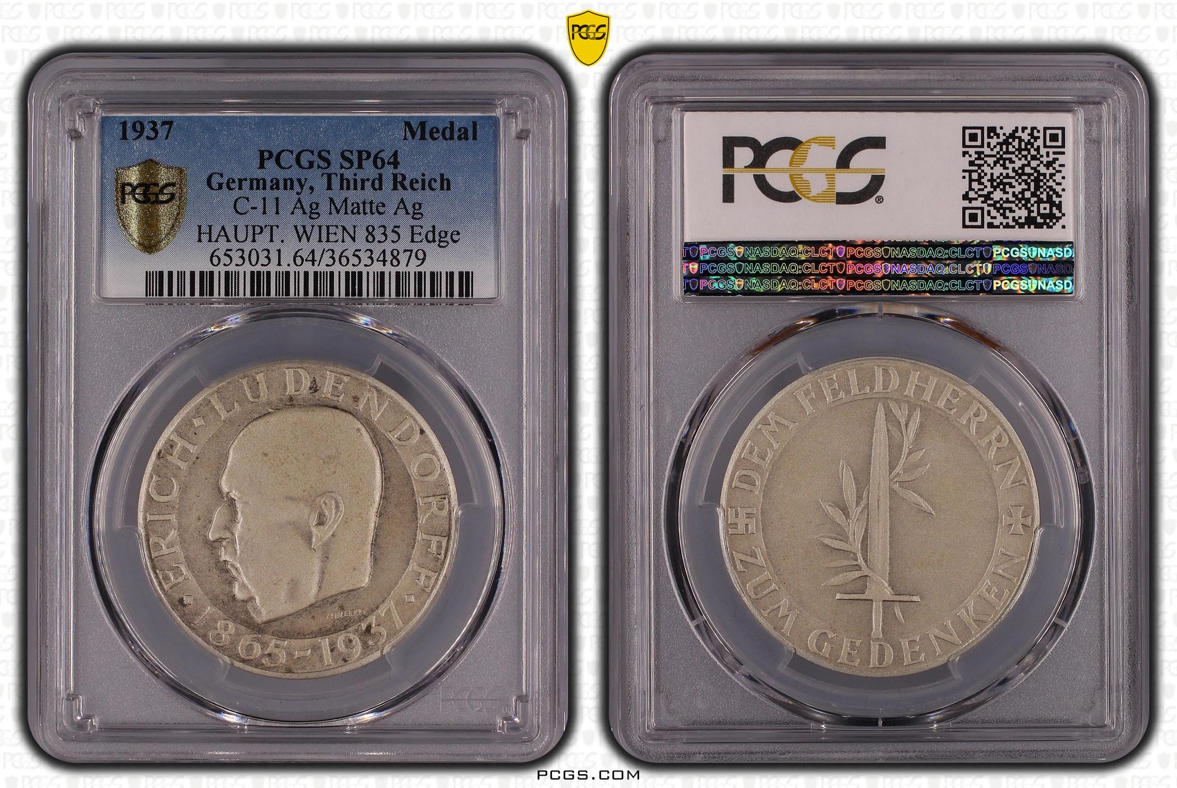 PCGS Certificate Verification Coin Details for Cert #36534879