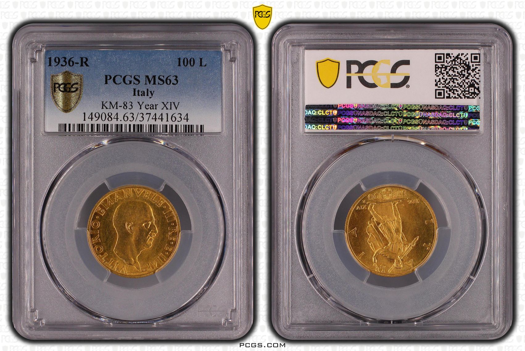 PCGS Certificate Verification Coin Details for Cert #37441634