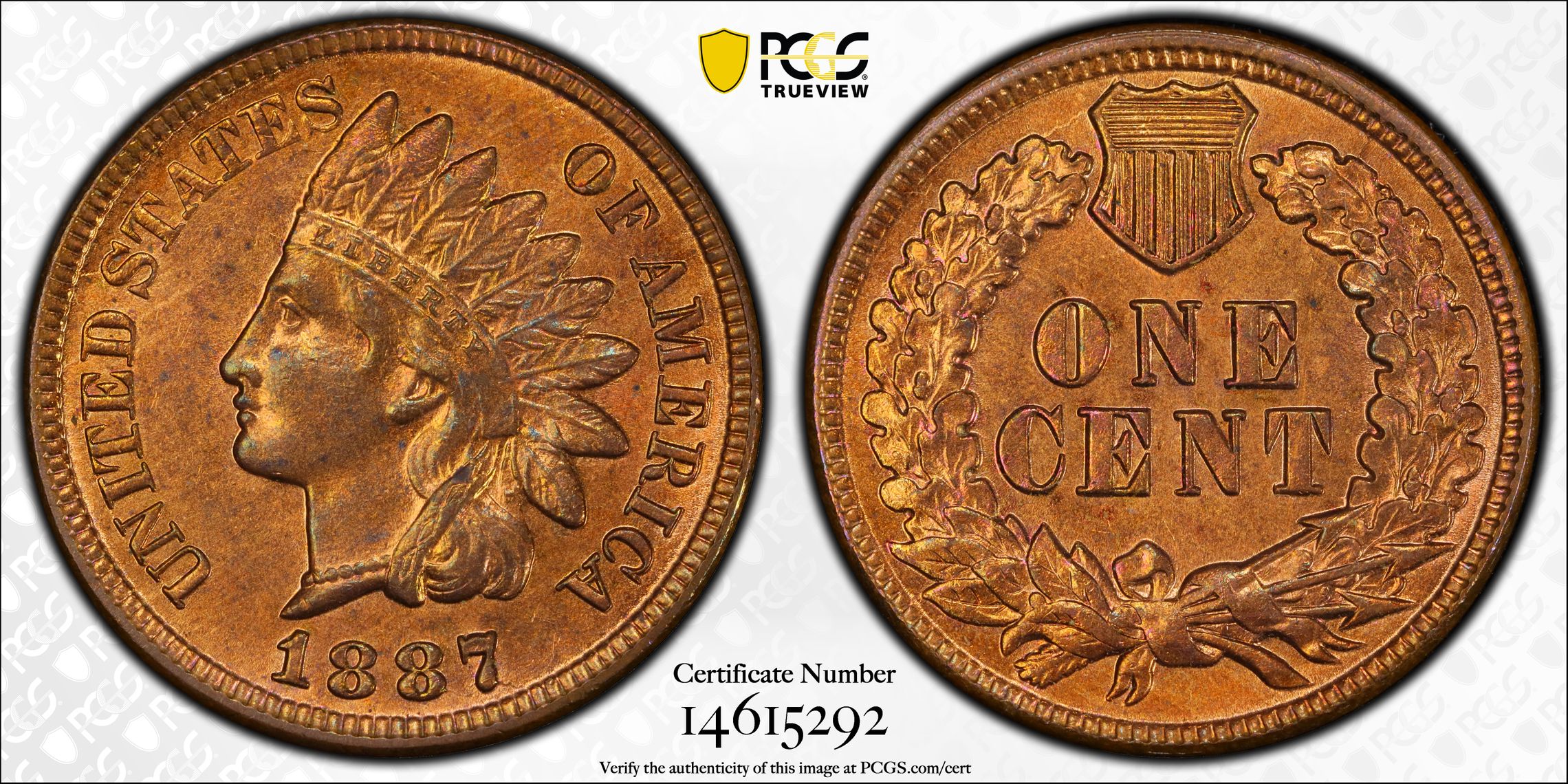 PCGS Certificate Verification Coin Details for Cert #14615292