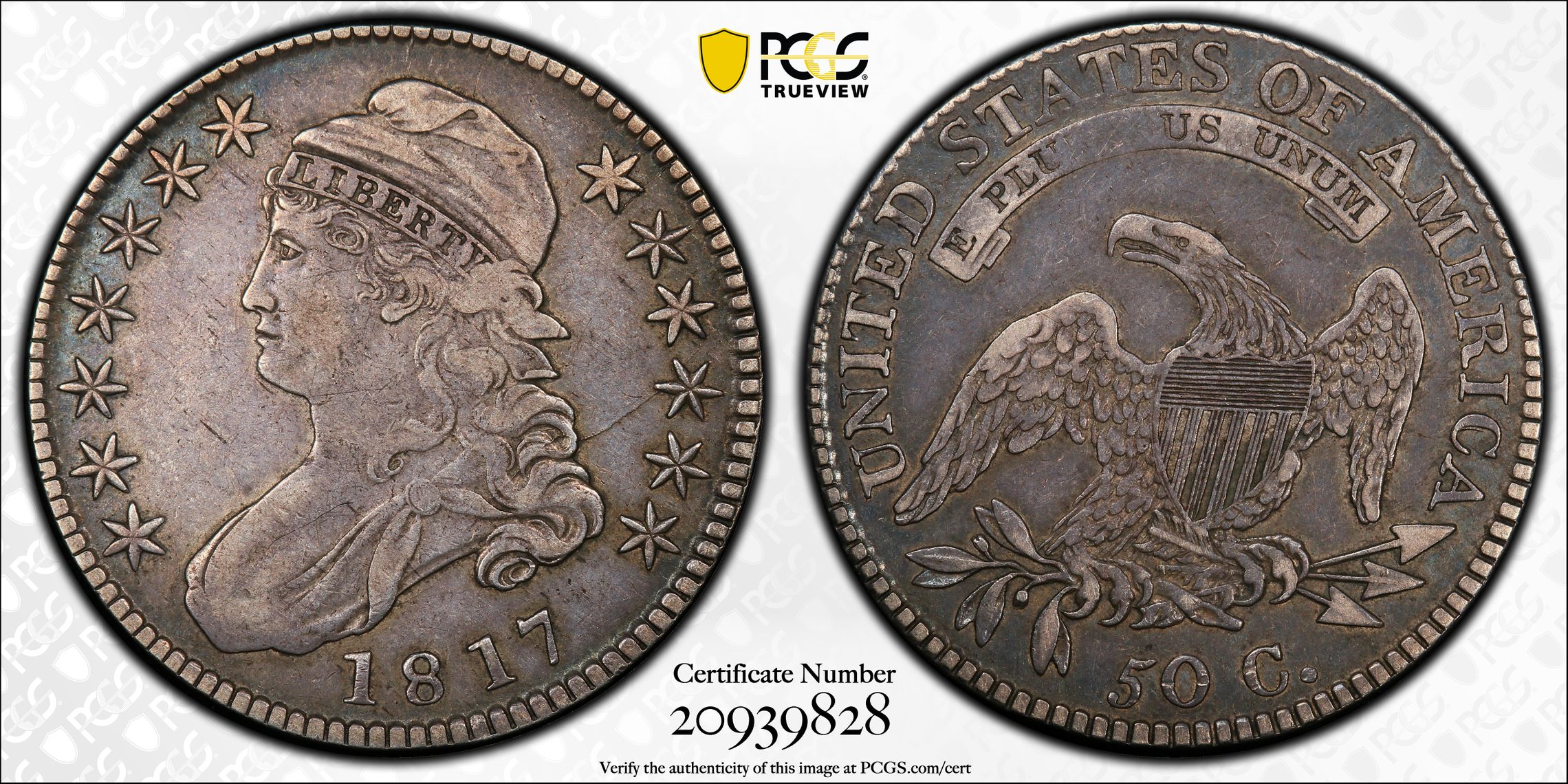 PCGS Certificate Verification Coin Details for Cert #20939828