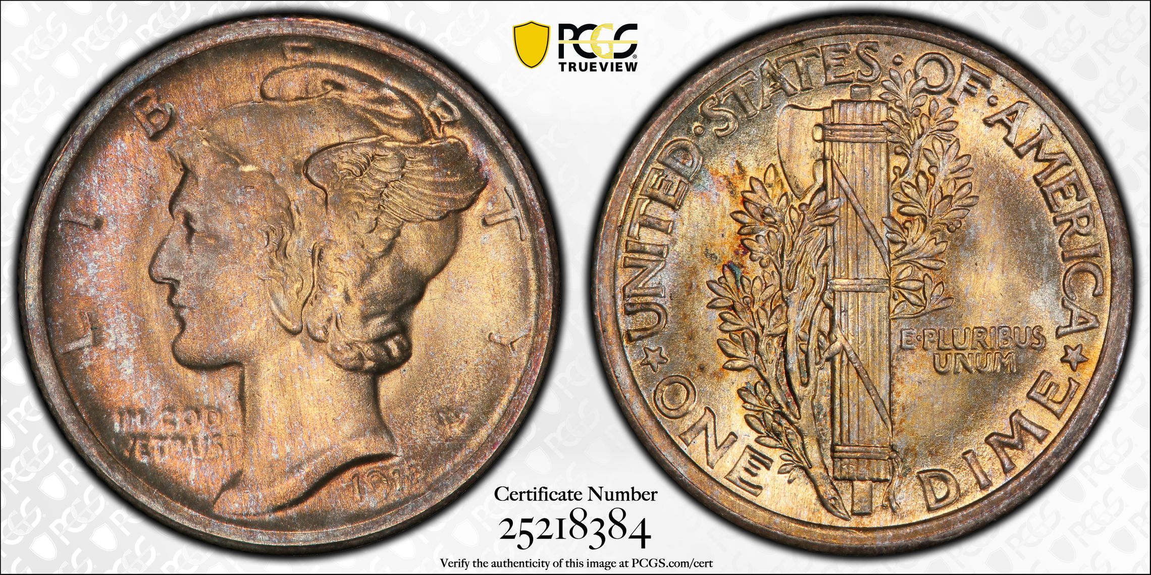 PCGS Certificate Verification Coin Details for Cert #25218384