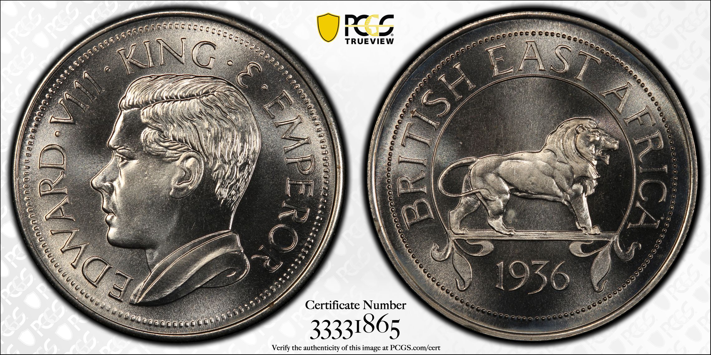 PCGS Certificate Verification Coin Details for Cert #33331865