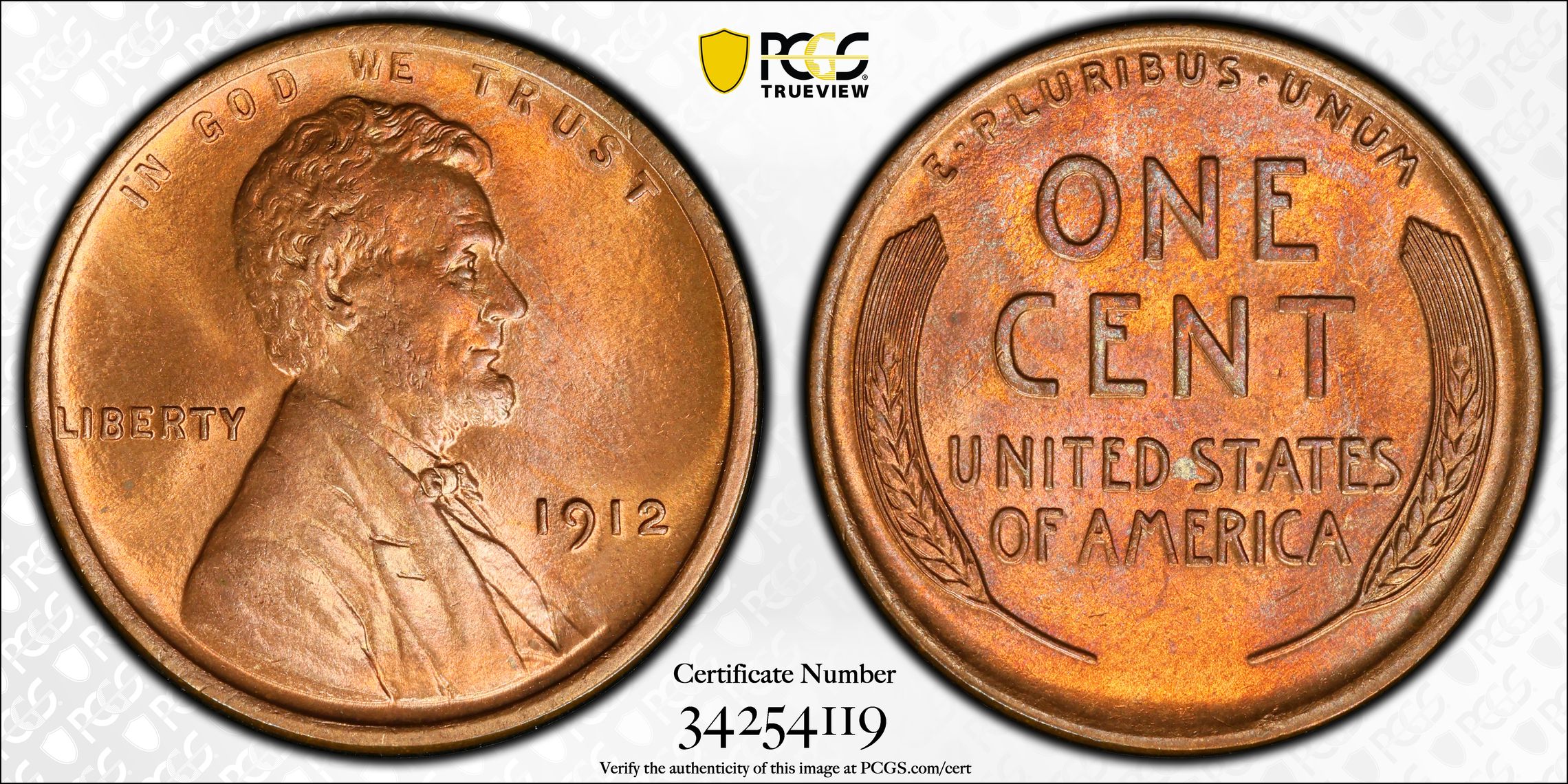 PCGS Certificate Verification Coin Details for Cert #34254119