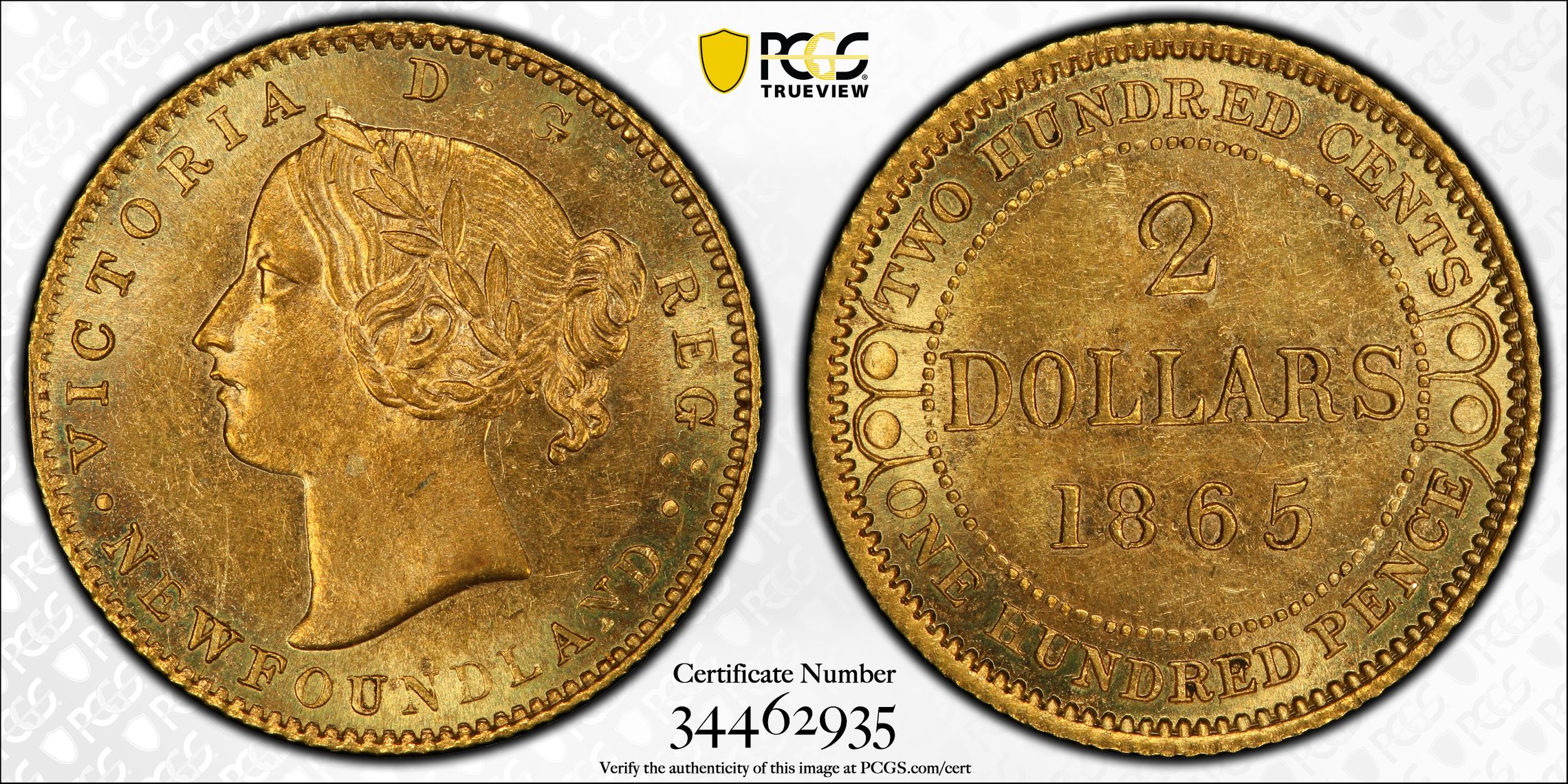 PCGS Certificate Verification Coin Details for Cert #34462935