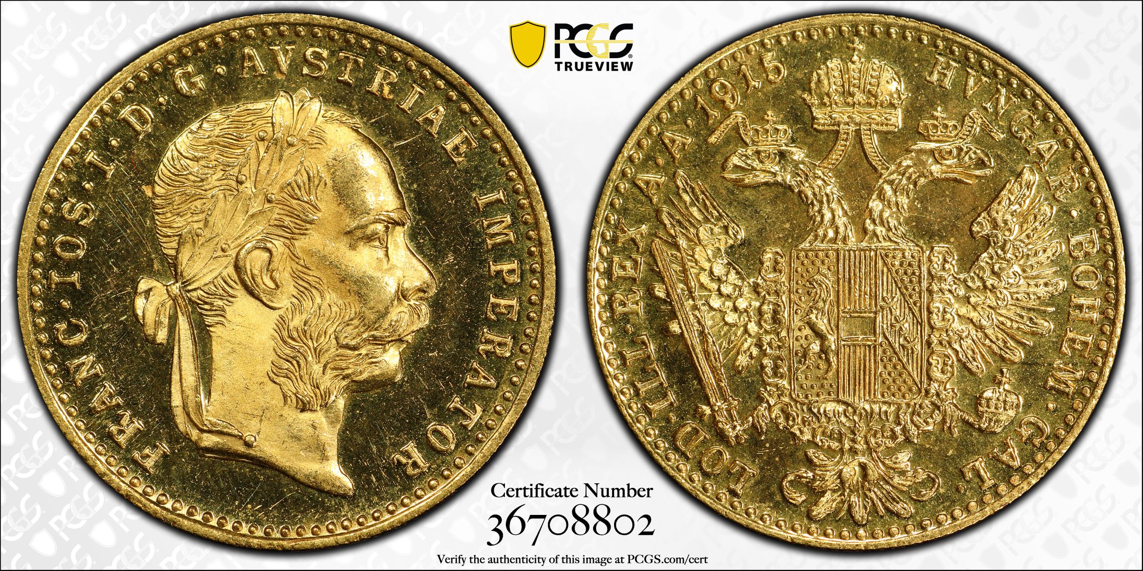 PCGS Certificate Verification Coin Details for Cert #36708802