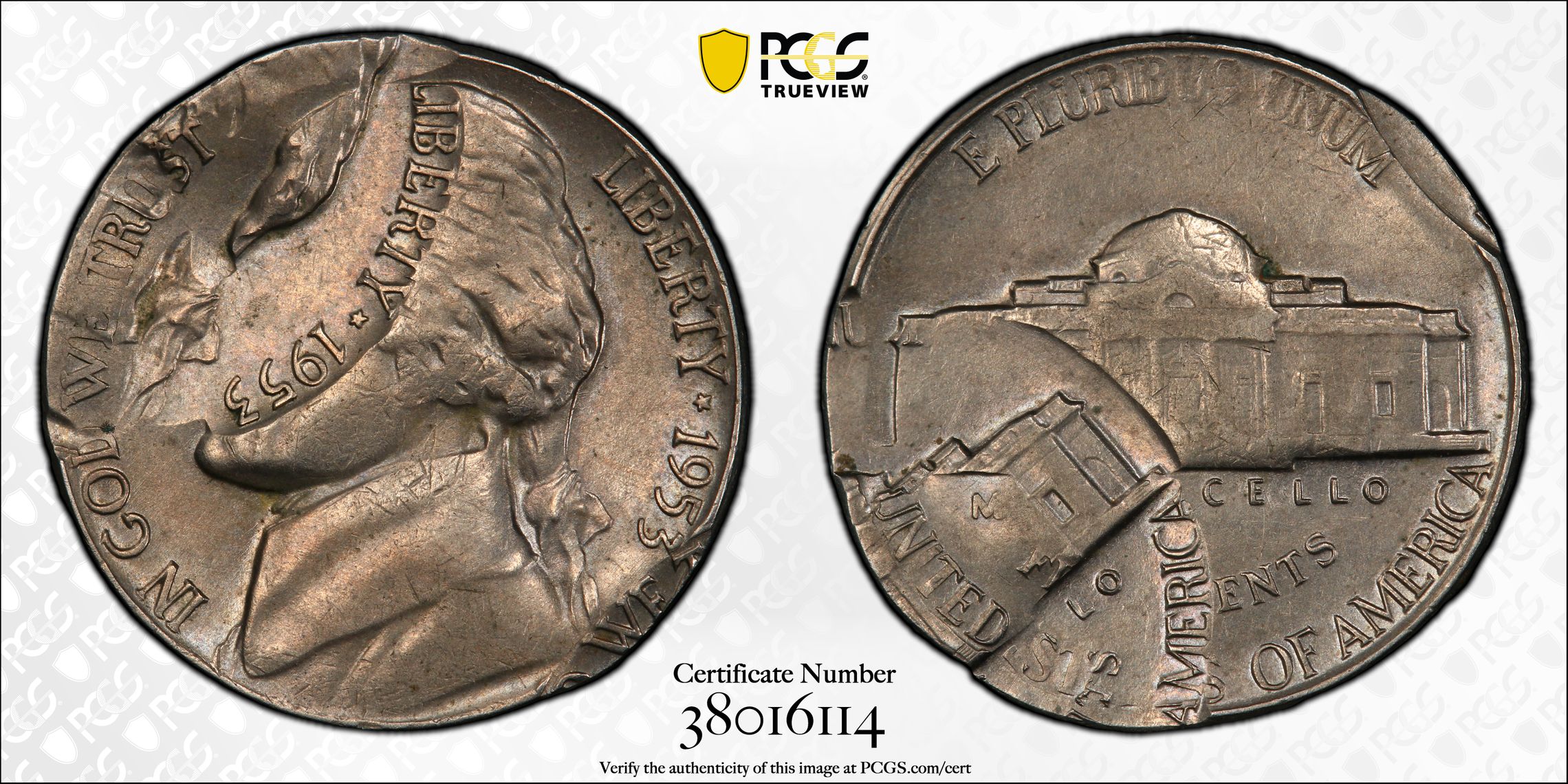 PCGS Certificate Verification Coin Details for Cert #38016114