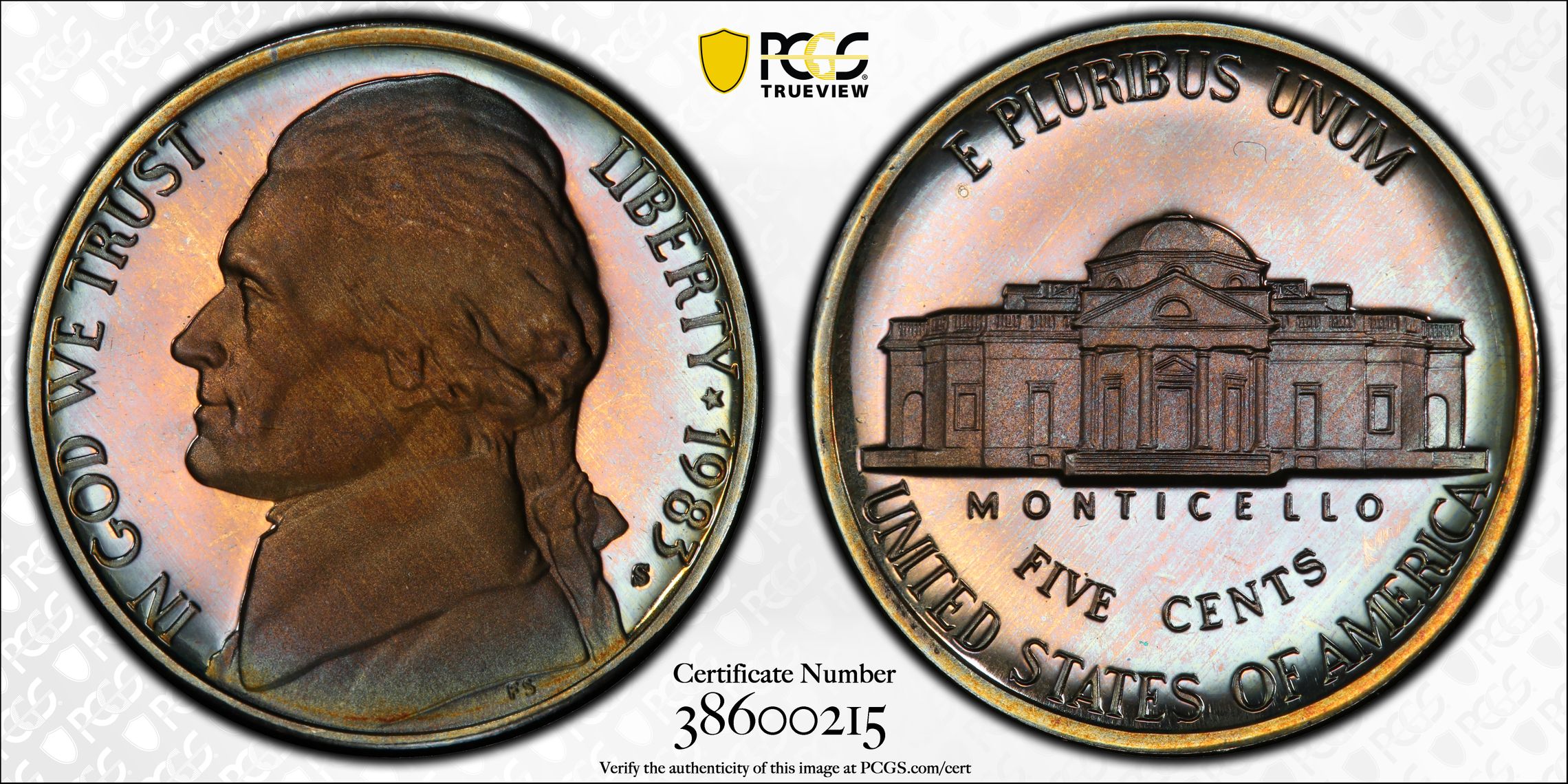 PCGS Certificate Verification Coin Details for Cert #38600215