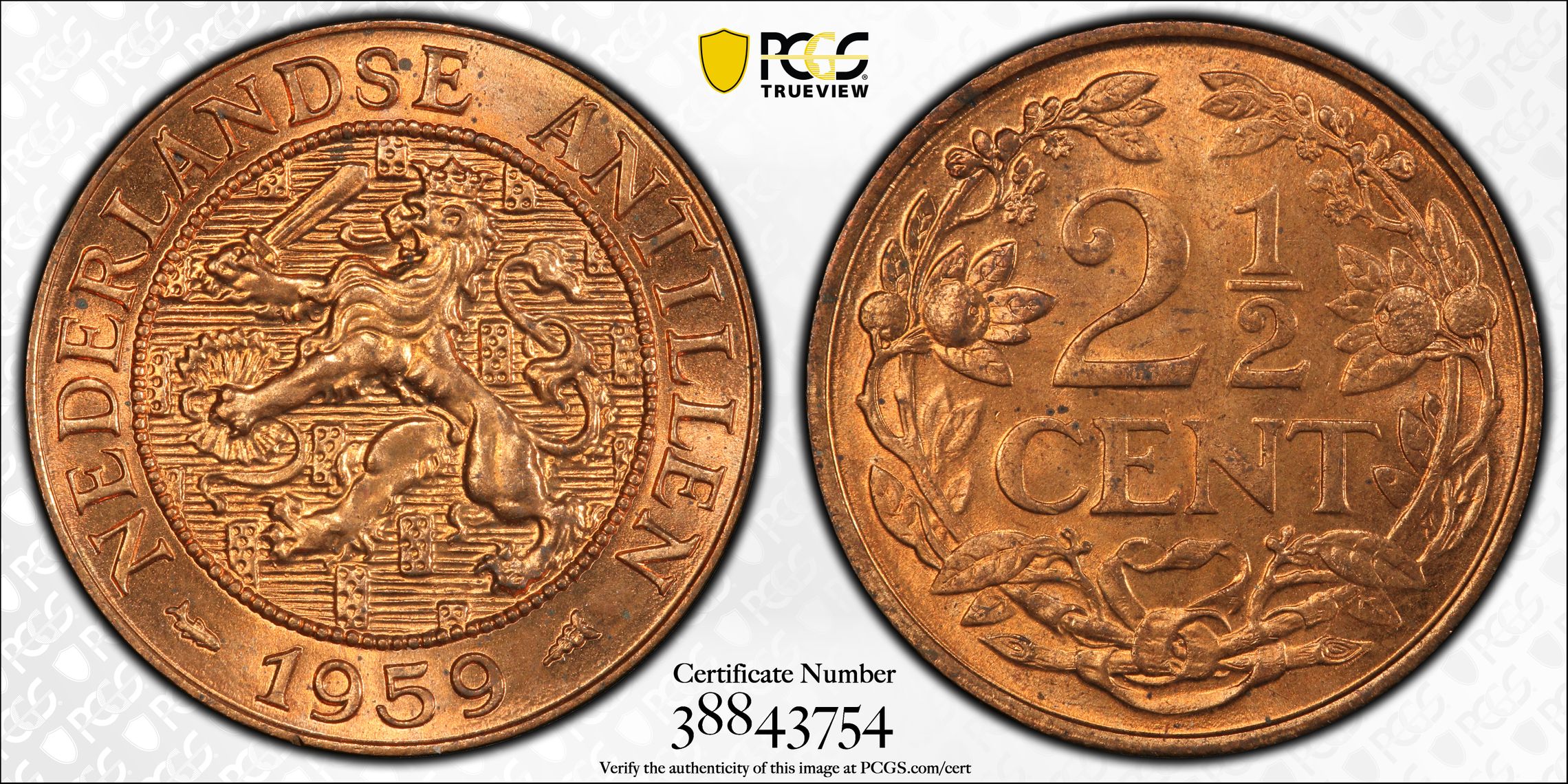 PCGS Certificate Verification Coin Details for Cert #38843754