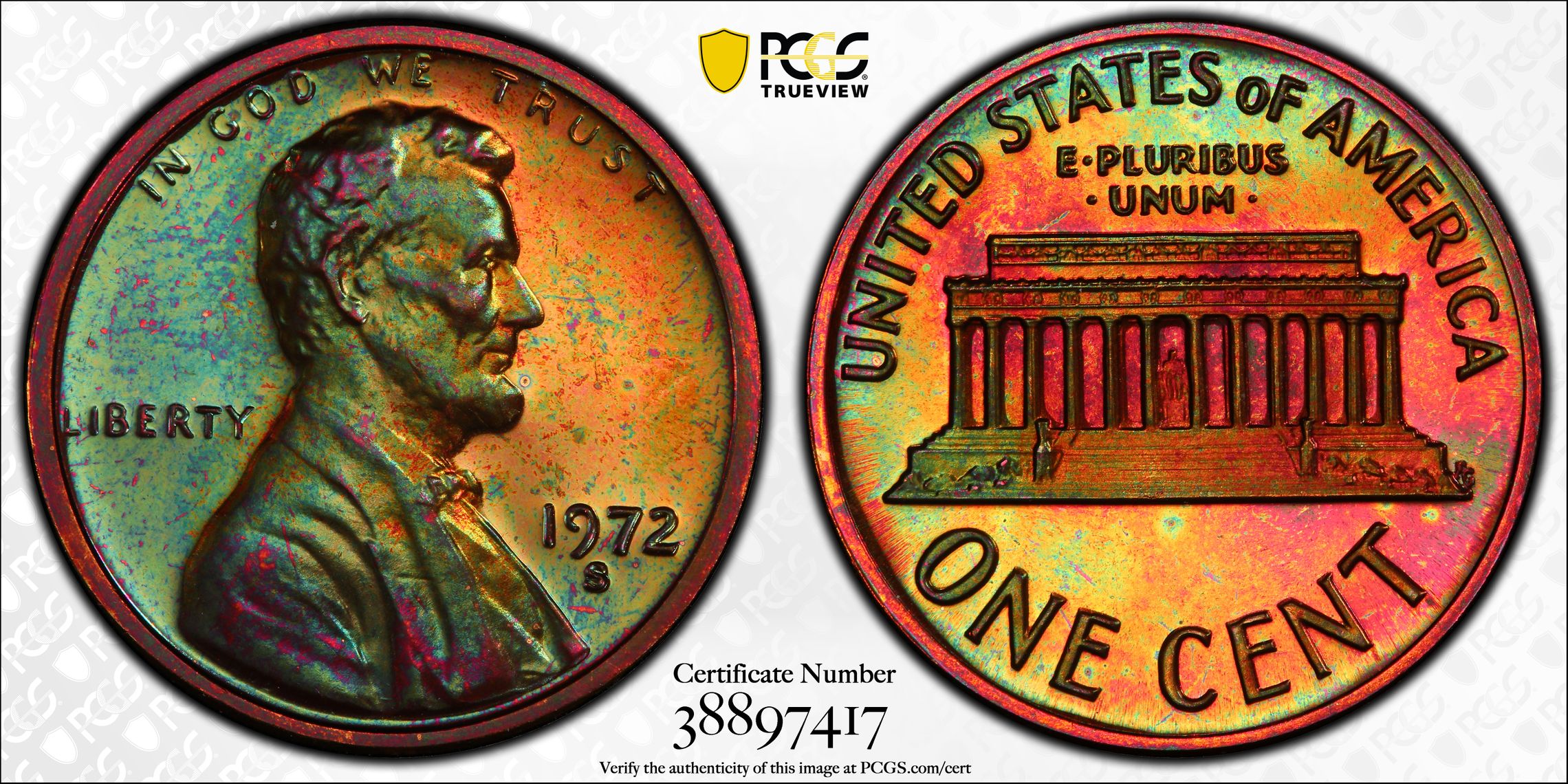 PCGS Certificate Verification Coin Details for Cert #38897417