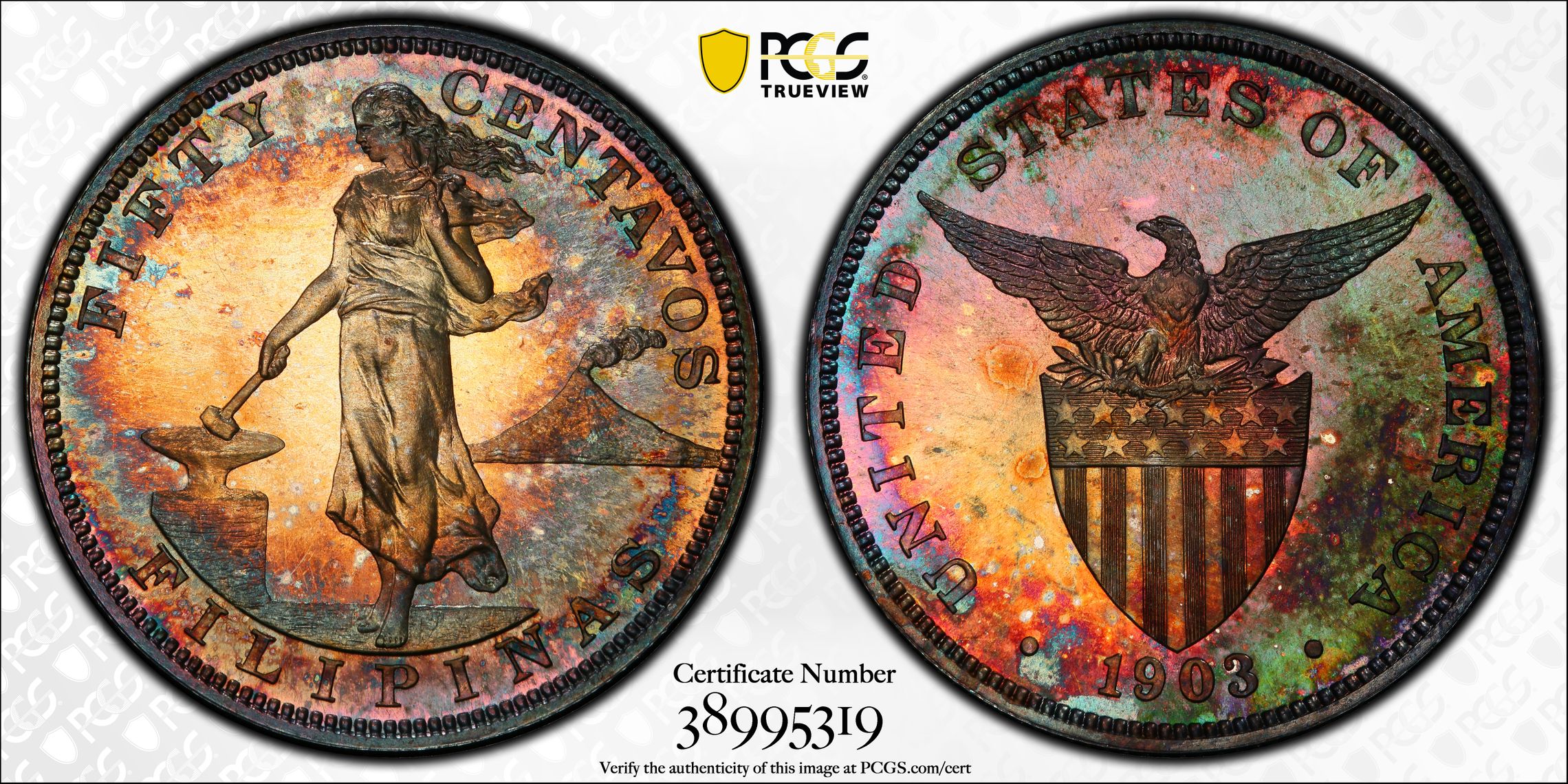 PCGS Certificate Verification Coin Details for Cert #38995319