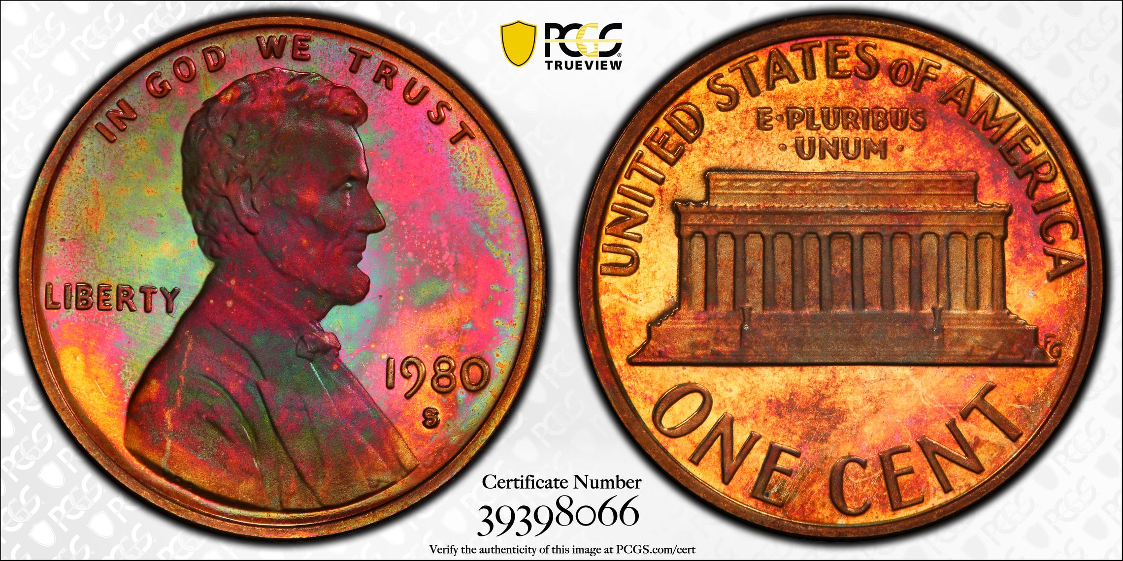 PCGS Certificate Verification Coin Details for Cert #39398066