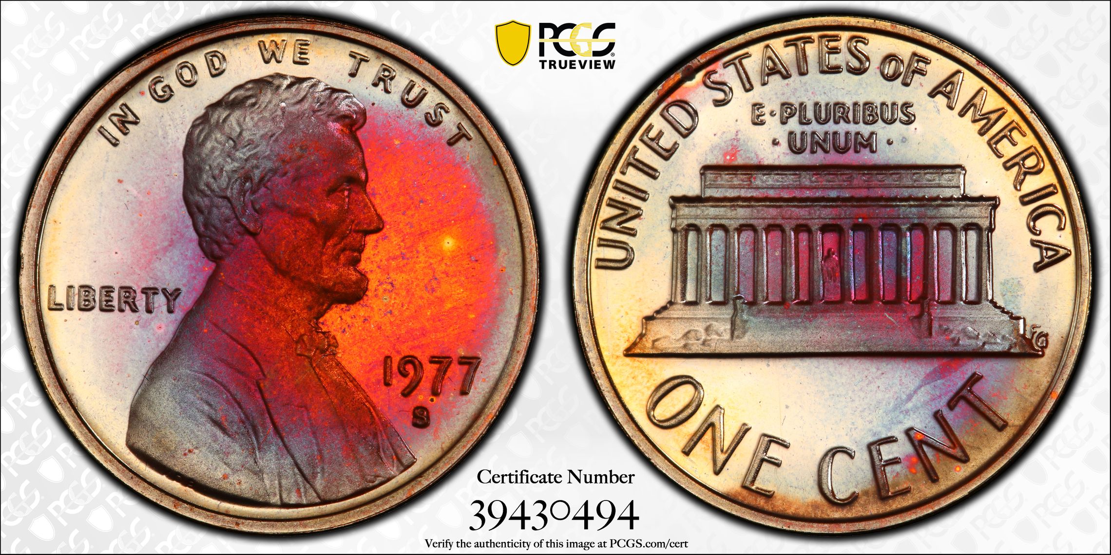 PCGS Certificate Verification Coin Details for Cert #39430494