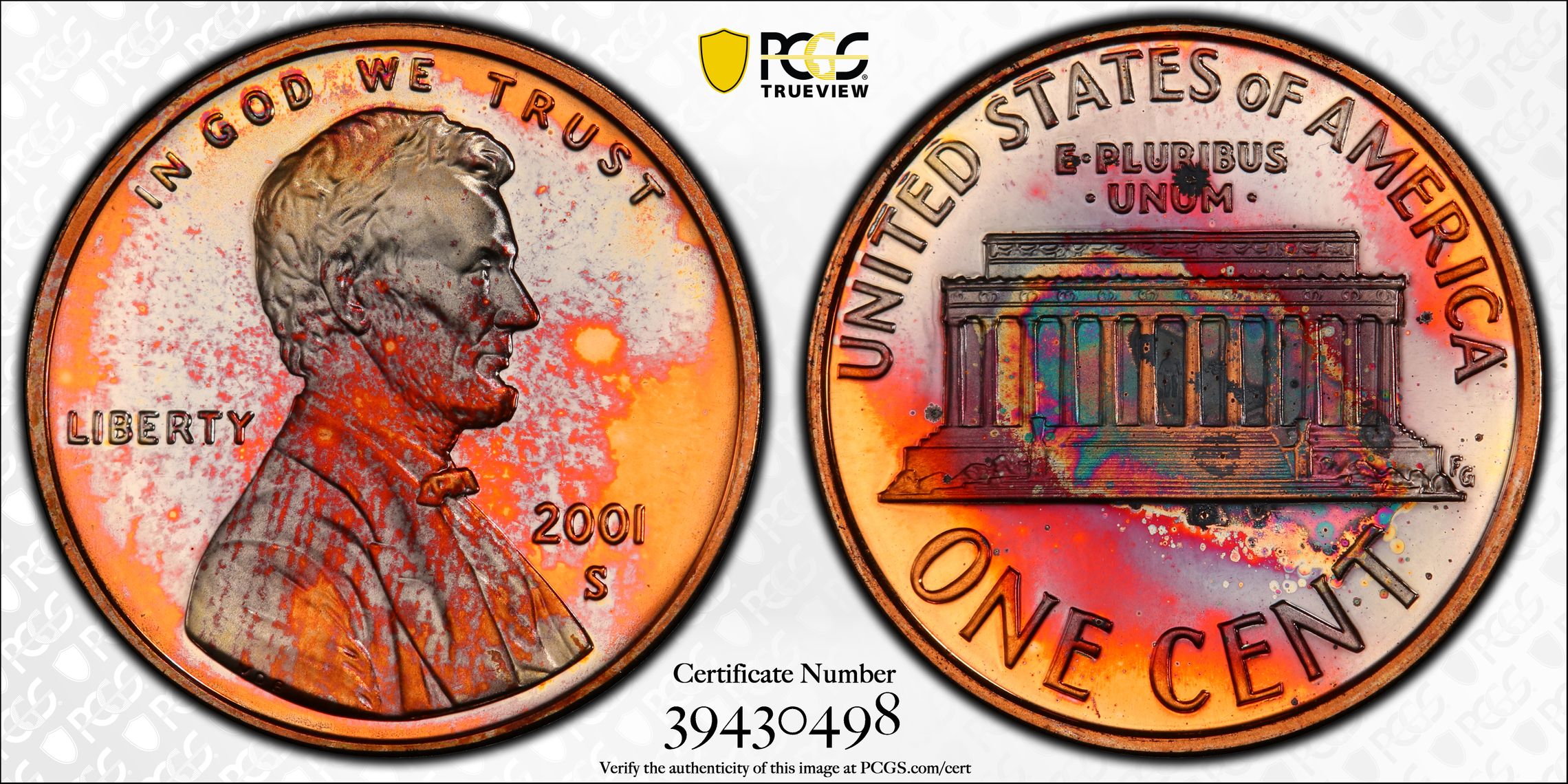 PCGS Certificate Verification Coin Details for Cert #39430498