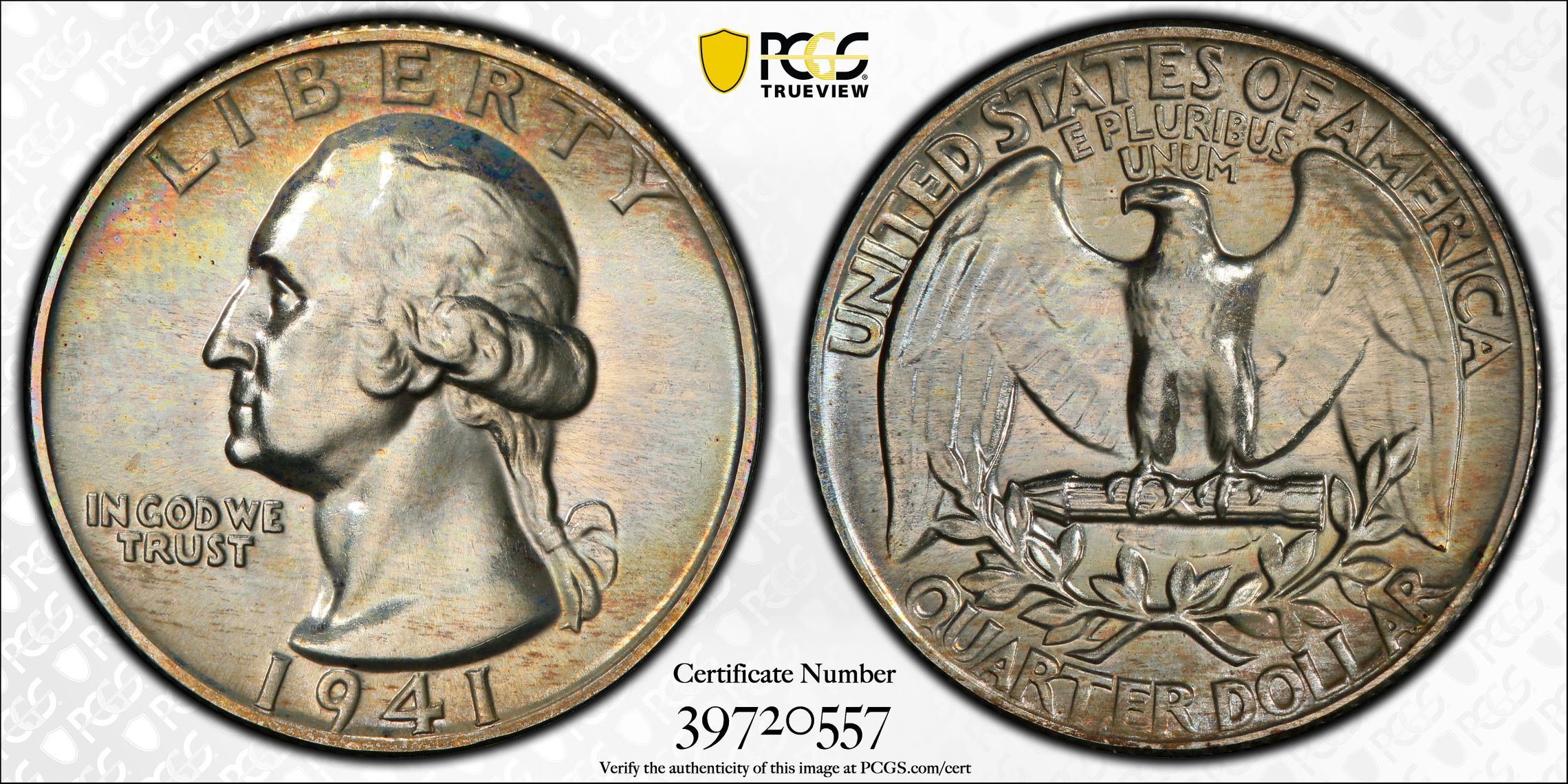 PCGS Certificate Verification Coin Details for Cert #39720557