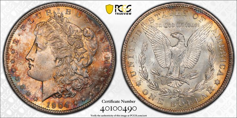 PCGS Certificate Verification Coin Details for Cert #40100490