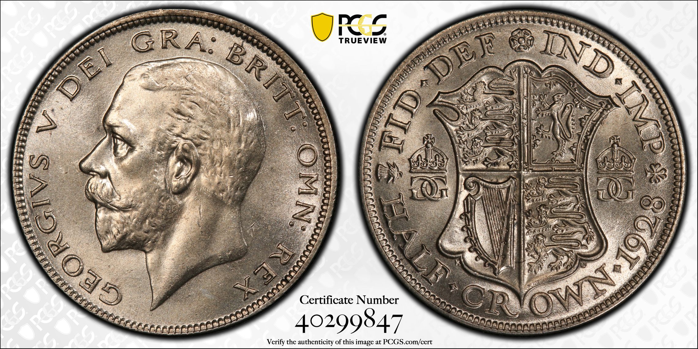 PCGS Certificate Verification Coin Details for Cert #40299847